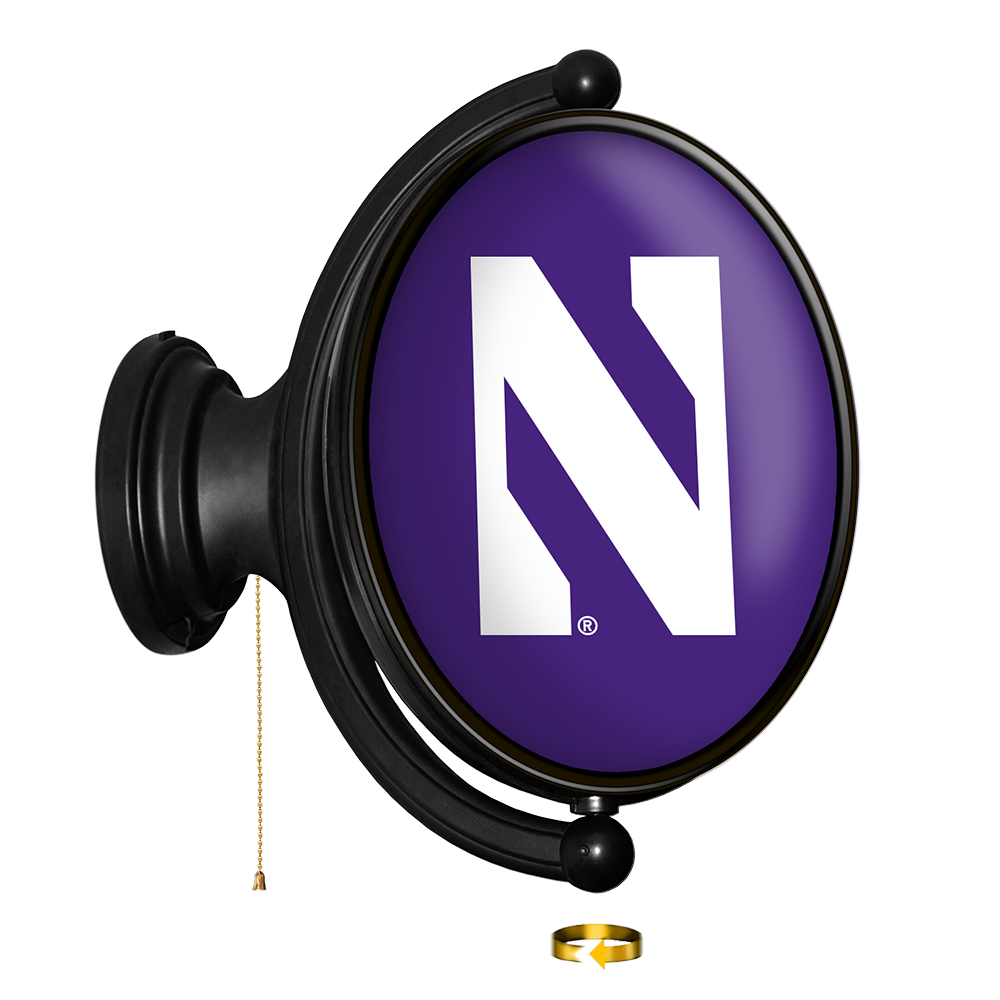 Northwestern Wildcats: Original Oval Rotating Lighted Wall Sign