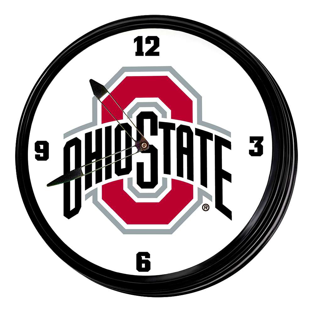 Ohio State Buckeyes: Retro Lighted Wall Clock