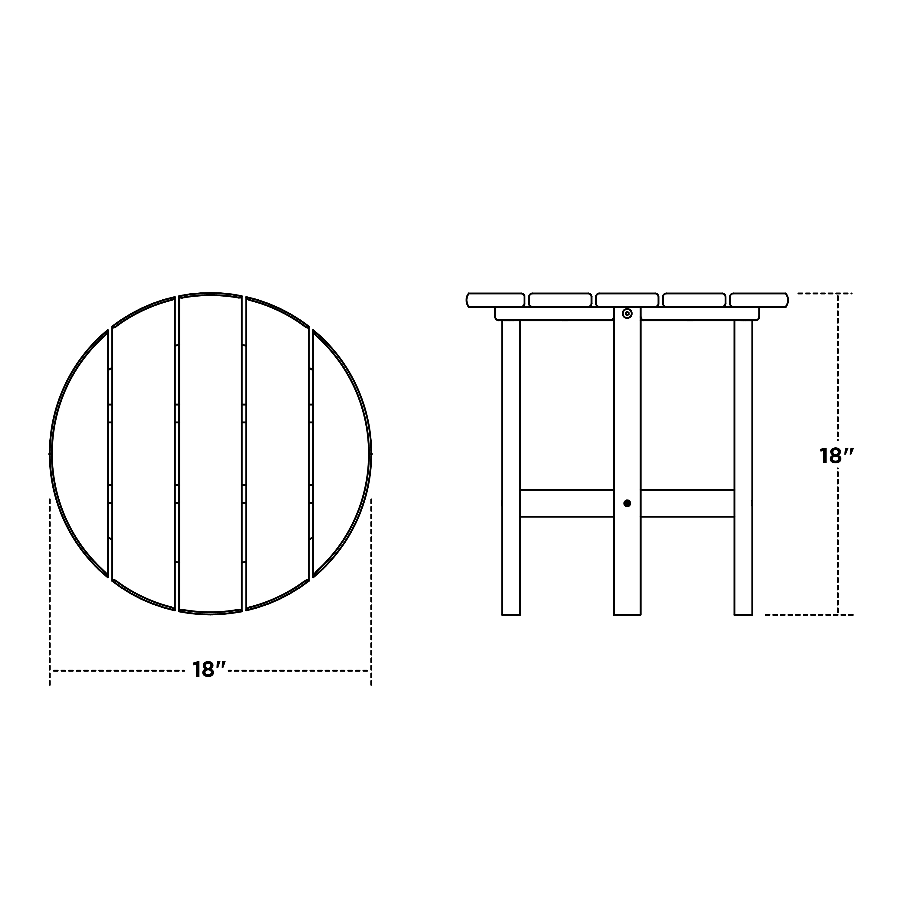 POLYWOOD 18" Round Side Table by POLYWOOD | Vermont Woods Studios