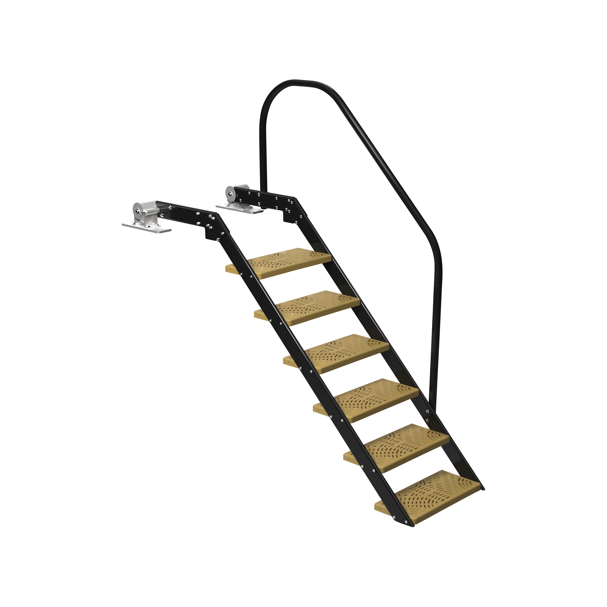 43026BLK-KH 6-Step NautiSteps Spring-Assisted Dock Ladder - Black Frame ...