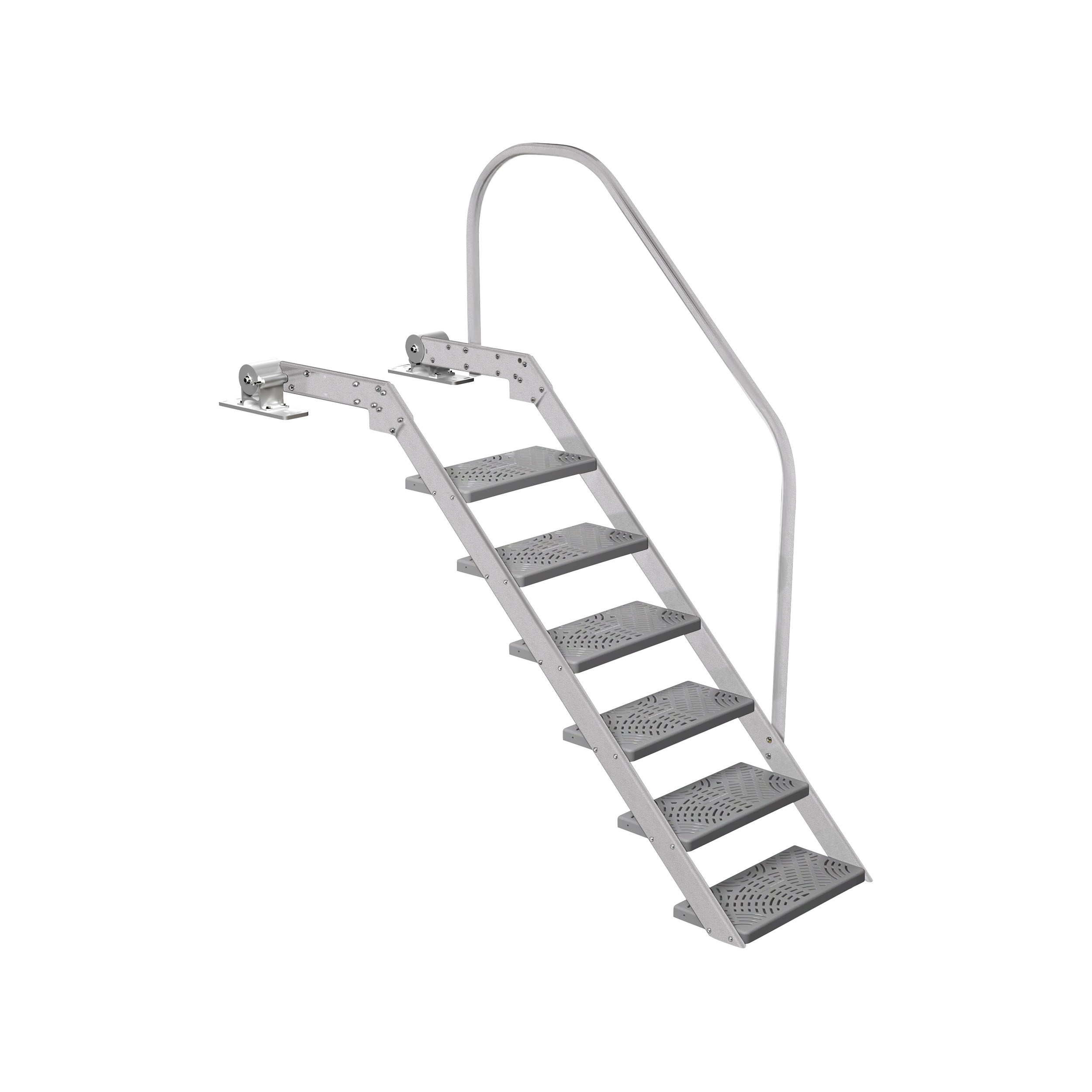 43026WB-GRY 6-Step NautiSteps Spring-Assisted Dock Ladder - Textured ...