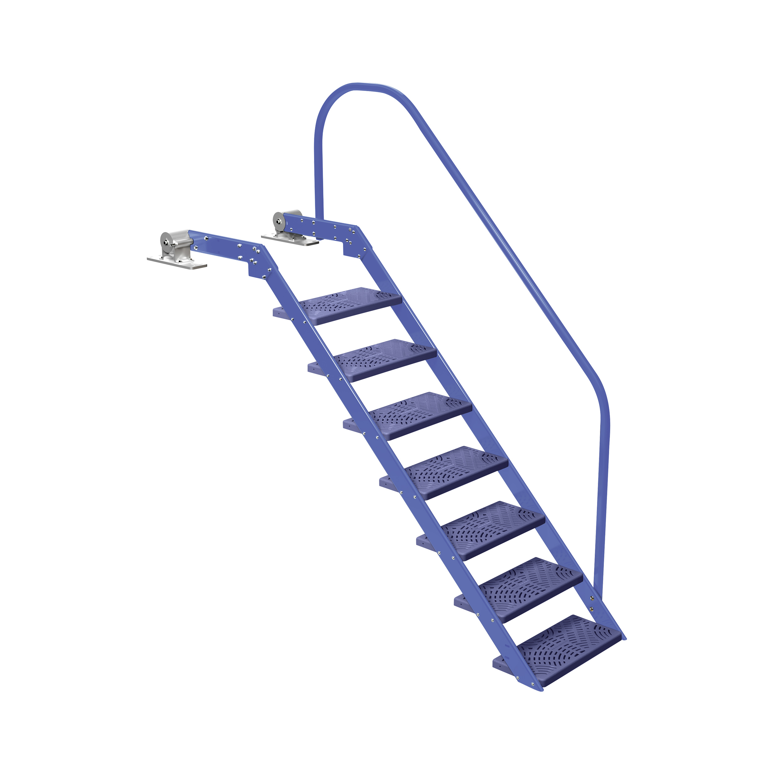 43027AB-BL 7-Step NautiSteps Spring-Assisted Dock Ladder - Azure Blue ...