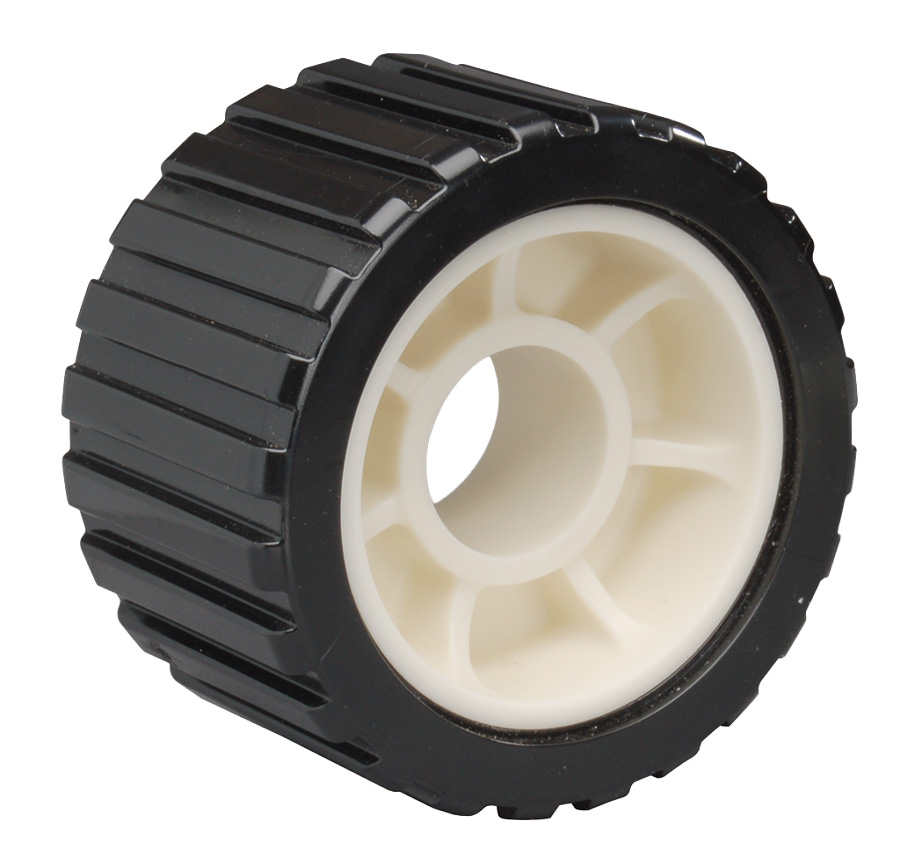 86429 5 in. Hull Savr Black Ribbed PVC Wobble Roller | Tie Down