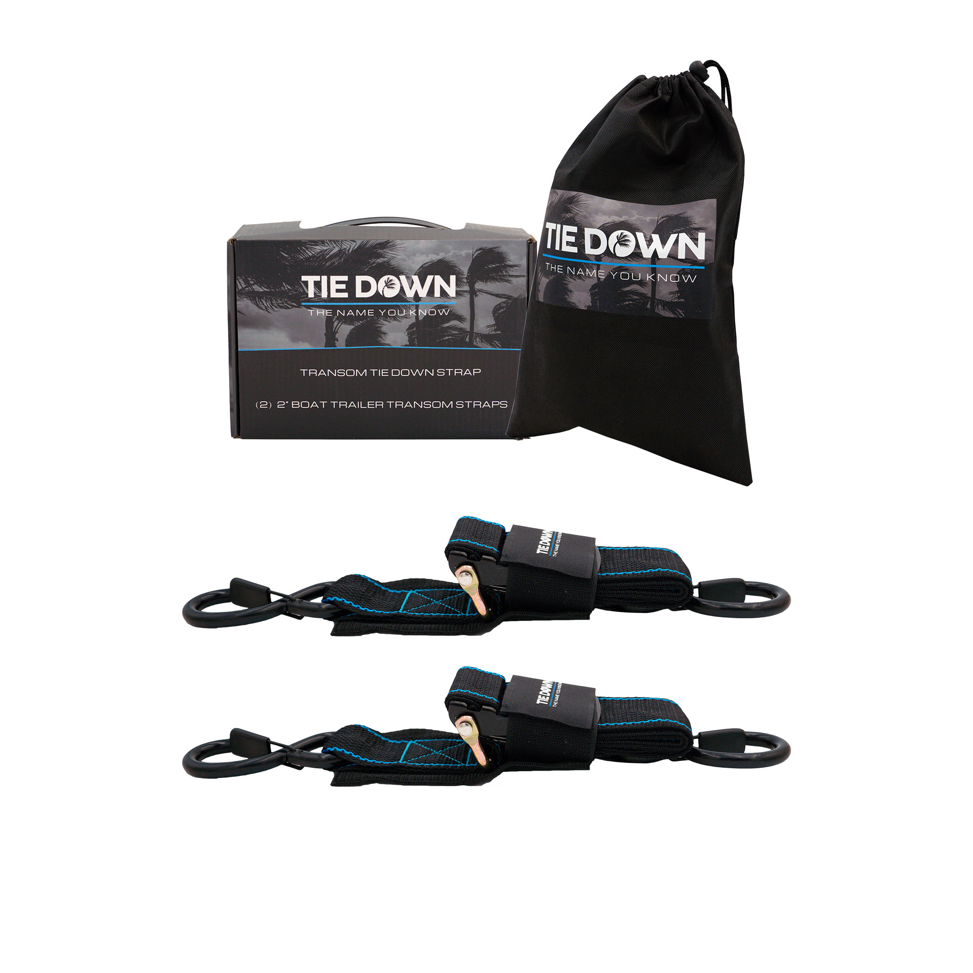 13994-BLK 2 in. x 48 in. Boat Transom Tie Down Straps, 2-pack | Tie Down