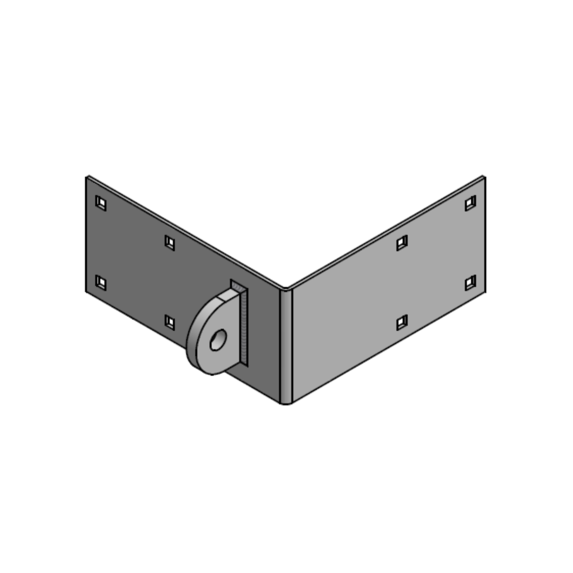 Tie Down 26522 1/2 in. welded tabs Standard Grade Male Outside Corner ...