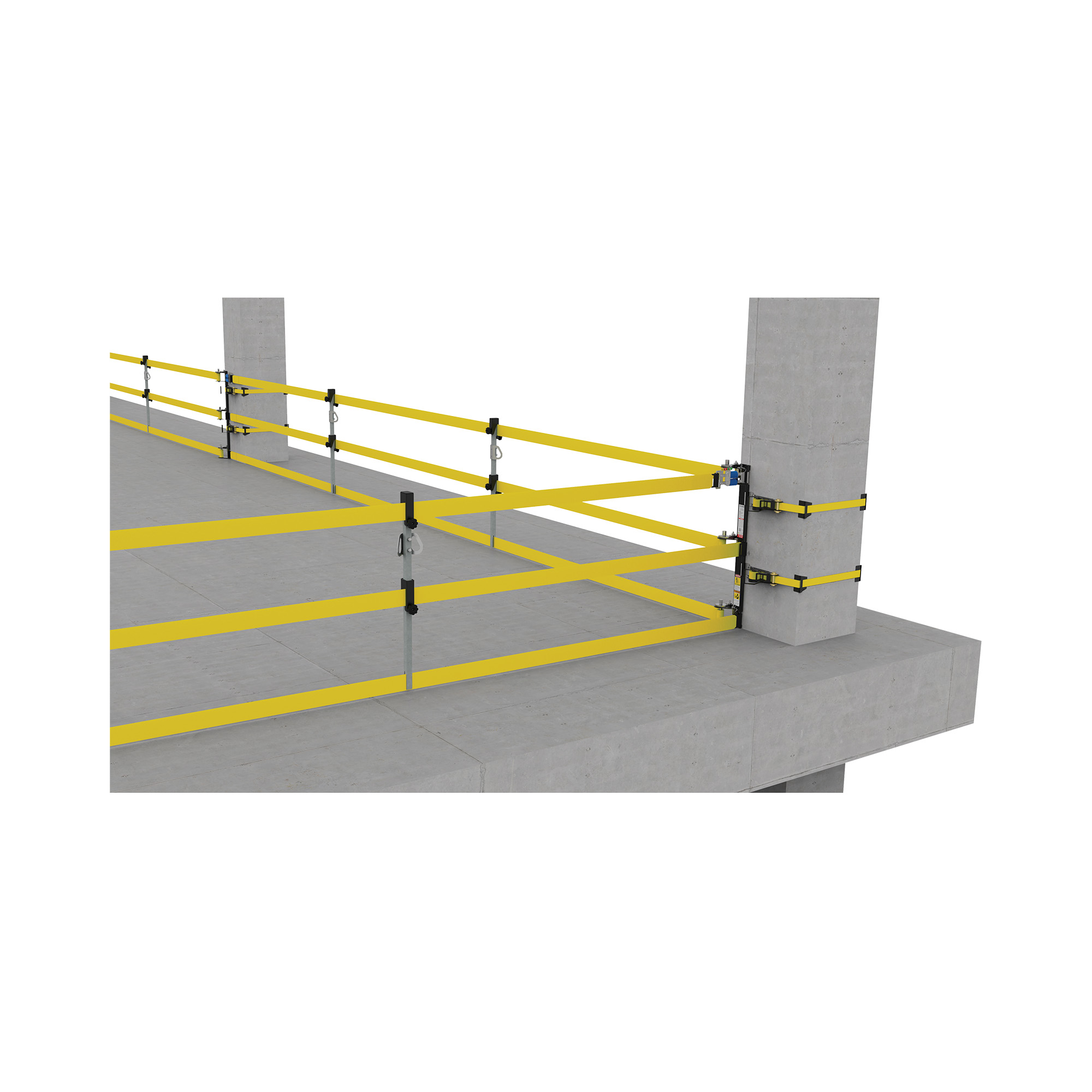 72893 30 ft. WebRail Kit - Portable Fall Arrest & Tensioned Guardrail ...