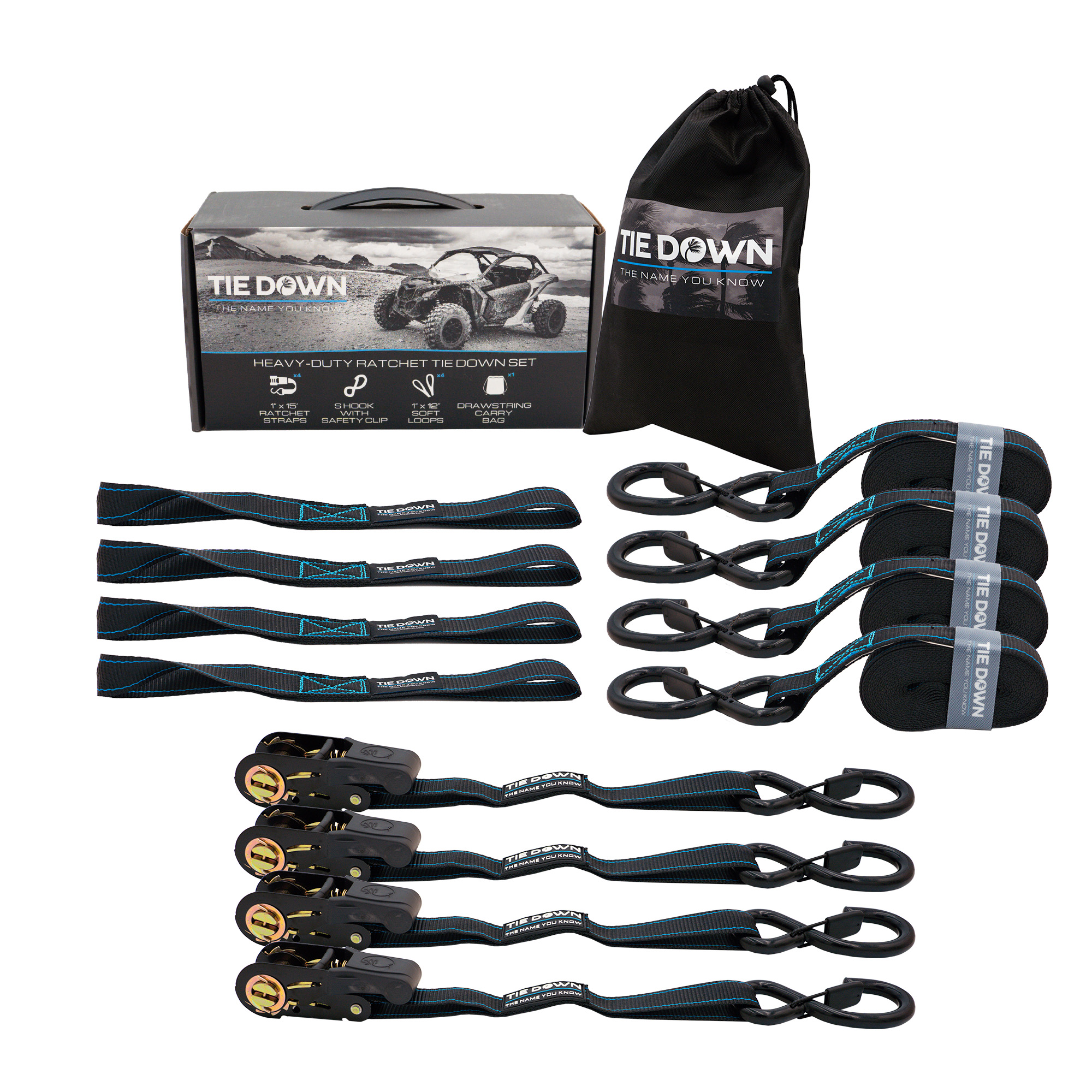 Tie Down 13980-BLK 1 in. x 15 ft Black Ratchet Strap 2200 lbs. Breaking ...