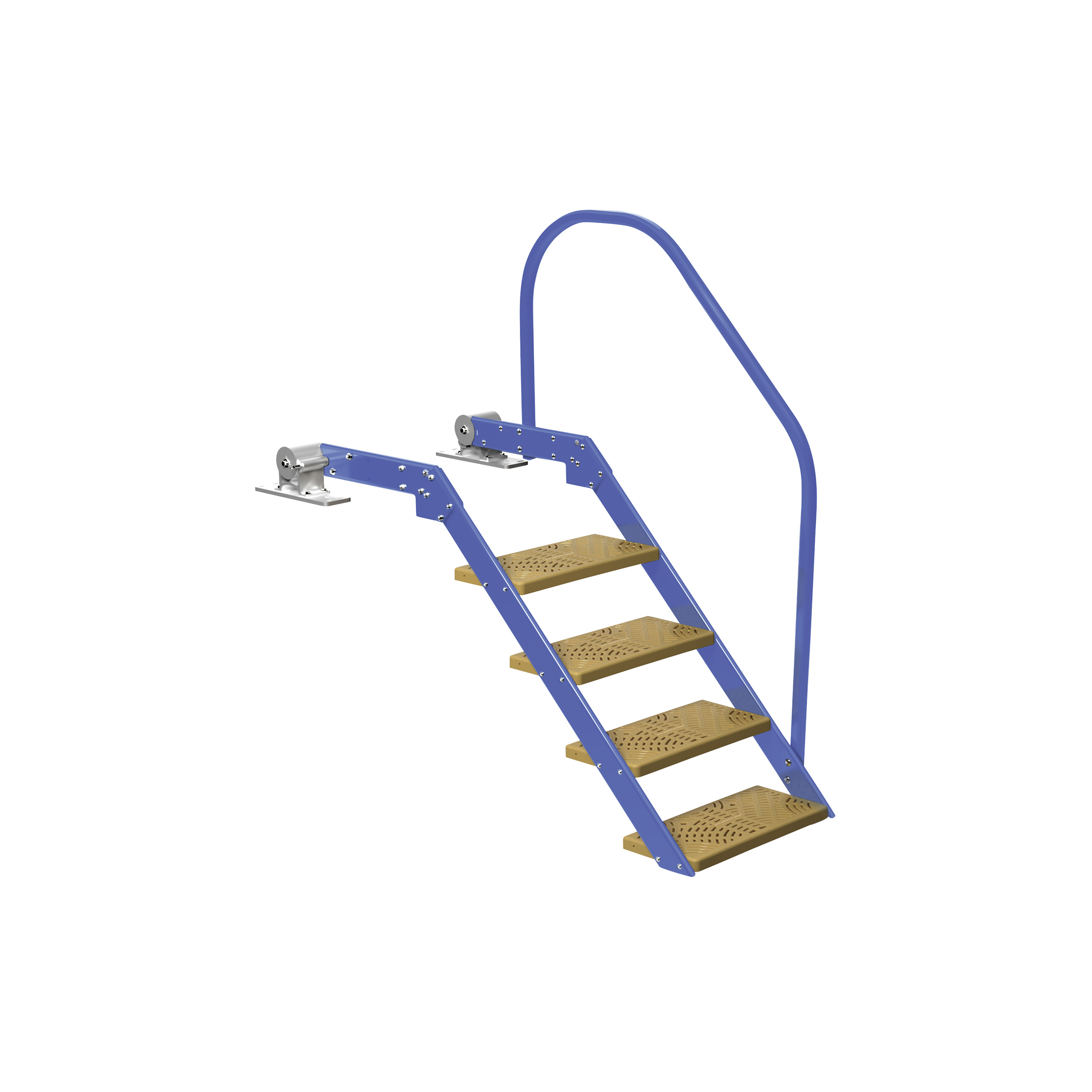 43024AB-KH 4-Step NautiSteps Spring-Assisted Dock Ladder - Azure Blue ...