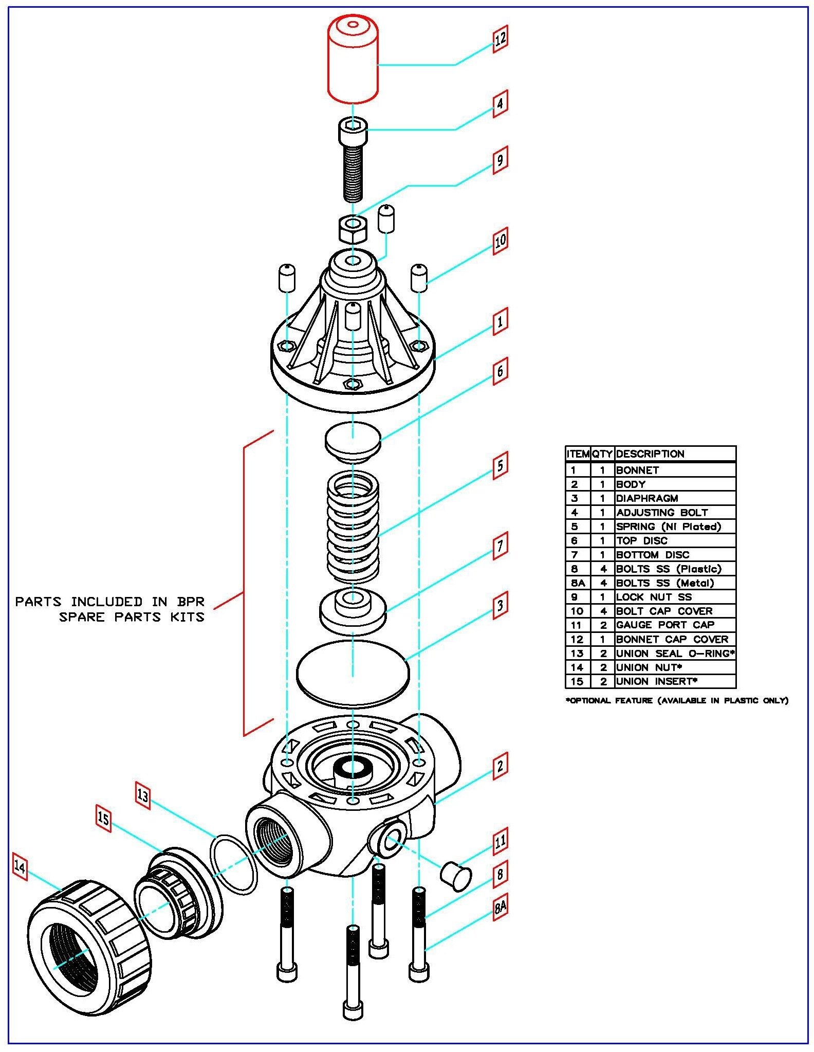 Walchem Pumps :: BPP15-1-PVC-S | BPR VALVE PART - UNION INSERT - PVC ...