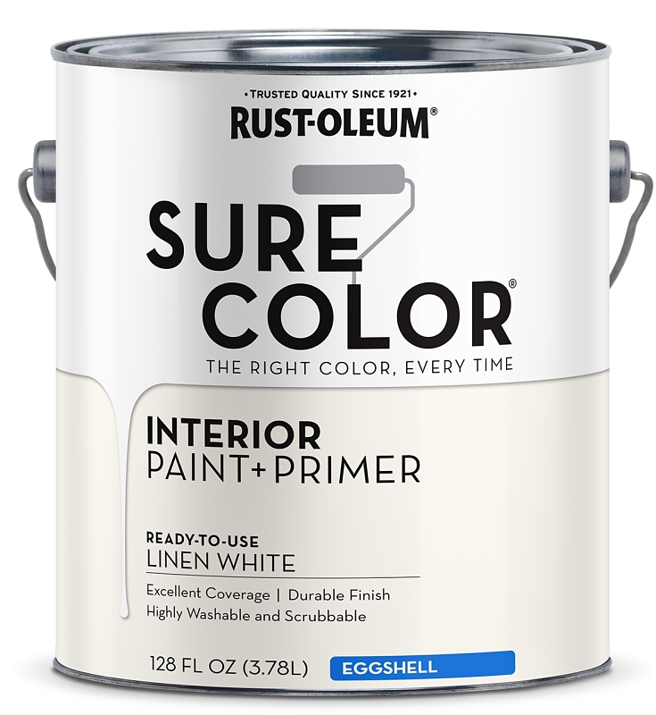 RUST-OLEUM - Rust-Oleum Sure Color 380220 Interior Wall Paint, Eggshell ...