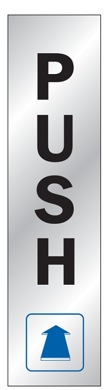 HY-KO PRODUCTS - Hy-Ko 499 Sign, Push, Silver Background, Vinyl, 2 x 8 ...