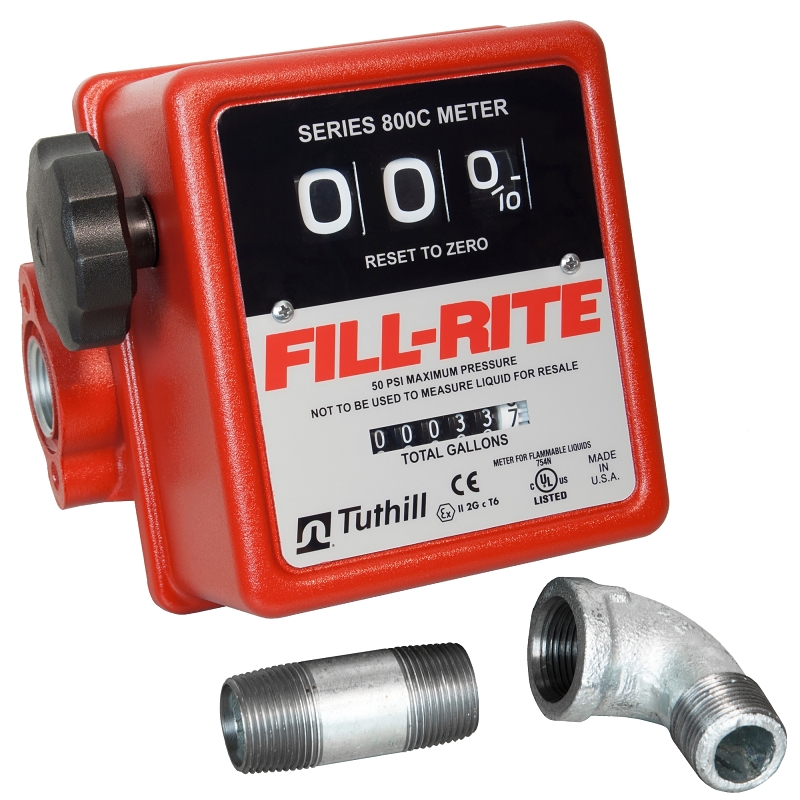 TUTHILL - Fill-Rite 807CMK Flow Meter Kit, 3/4 in Connection, NPT, 5 to ...