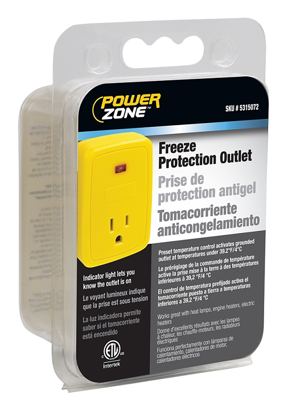 PowerZone ORFPO15 Single Outlet Signal, 125, Yellow #VORG5315072, ORFPO15