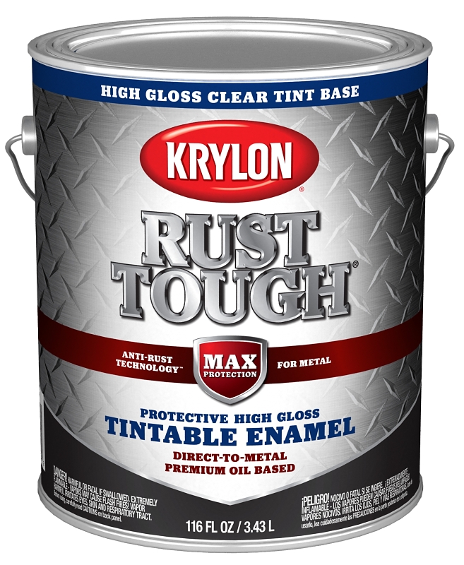 Krylon Rust Tough K09750008 Enamel Paint, Gloss Sheen, Clear, 1 gal ...