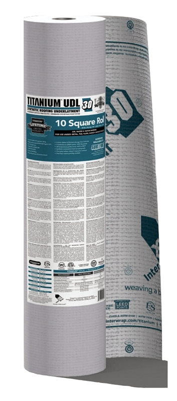 Interwrap UDL30 Roof Underlayment Roll, 250 ft L, 48 in W, Synthetic ...