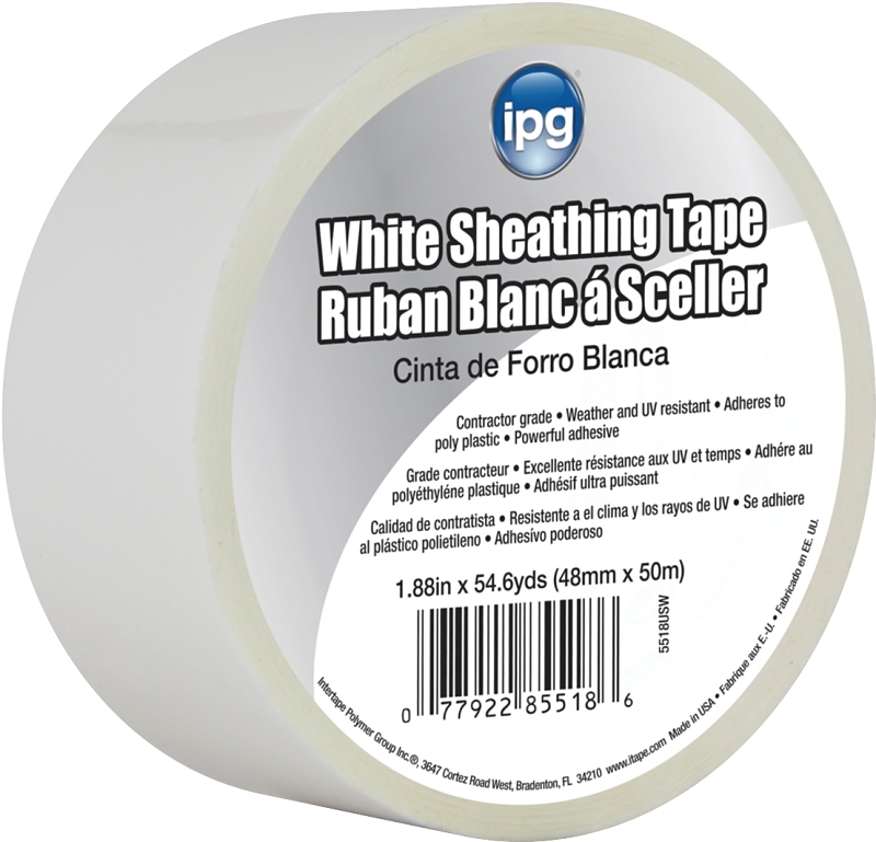 IPG 5518USW Sheathing Tape 50 m L 48 mm W Polypropylene Backing White VORG4667994 5518USW