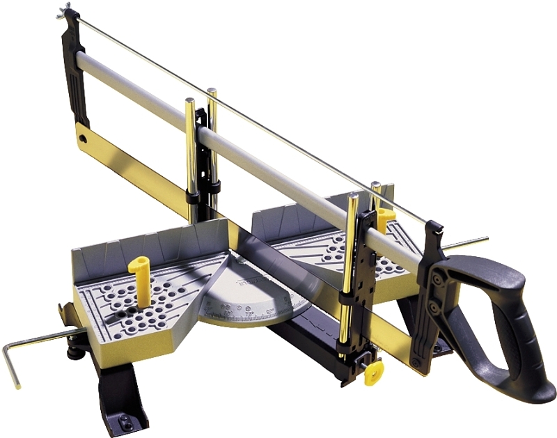 STANLEY 20 800 Clamping Miter Box with Saw 22 in W Cutting 1 1 2 in D Cutting 45 90 deg Cutting Slot Aluminum VORG4162251 20 800