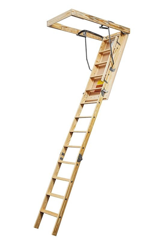 Marwin A 81 Attic Ladder 10 ft H Ceiling 22 1 2 x 54 in Ceiling Opening 250 lb Duty Rating Plywood