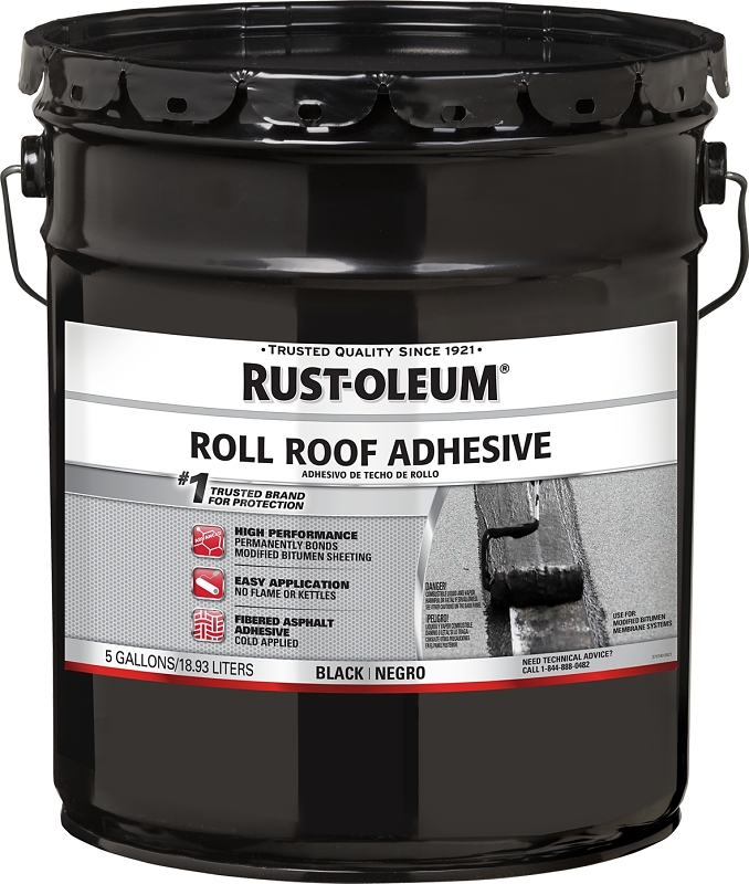 RUST-OLEUM - Rust-Oleum 347432 Roll Roofing Adhesive, Black, Liquid, 4. ...