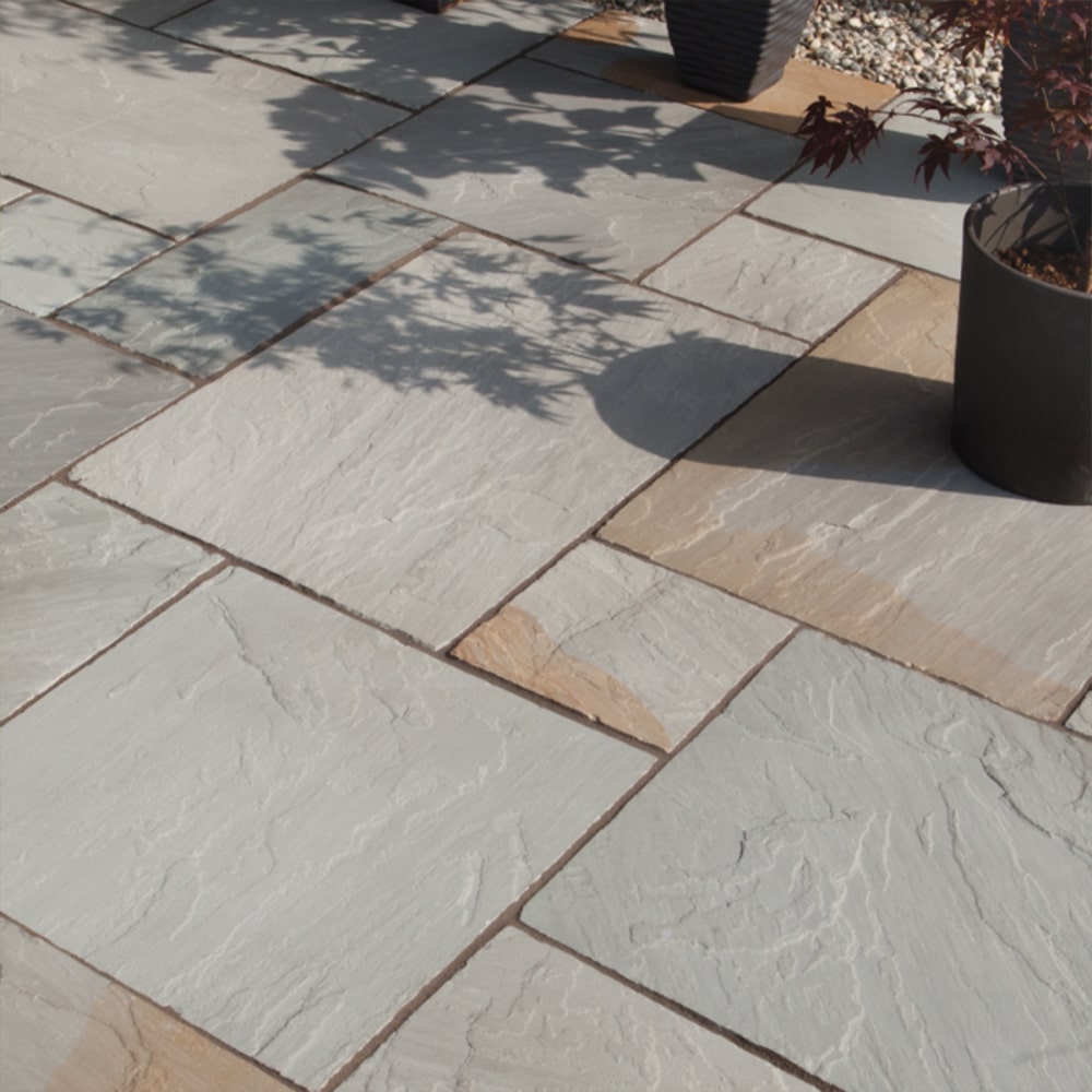 Bradstone Rustic Grey Blended Natural Sandstone Paving (900 x 600 x ...
