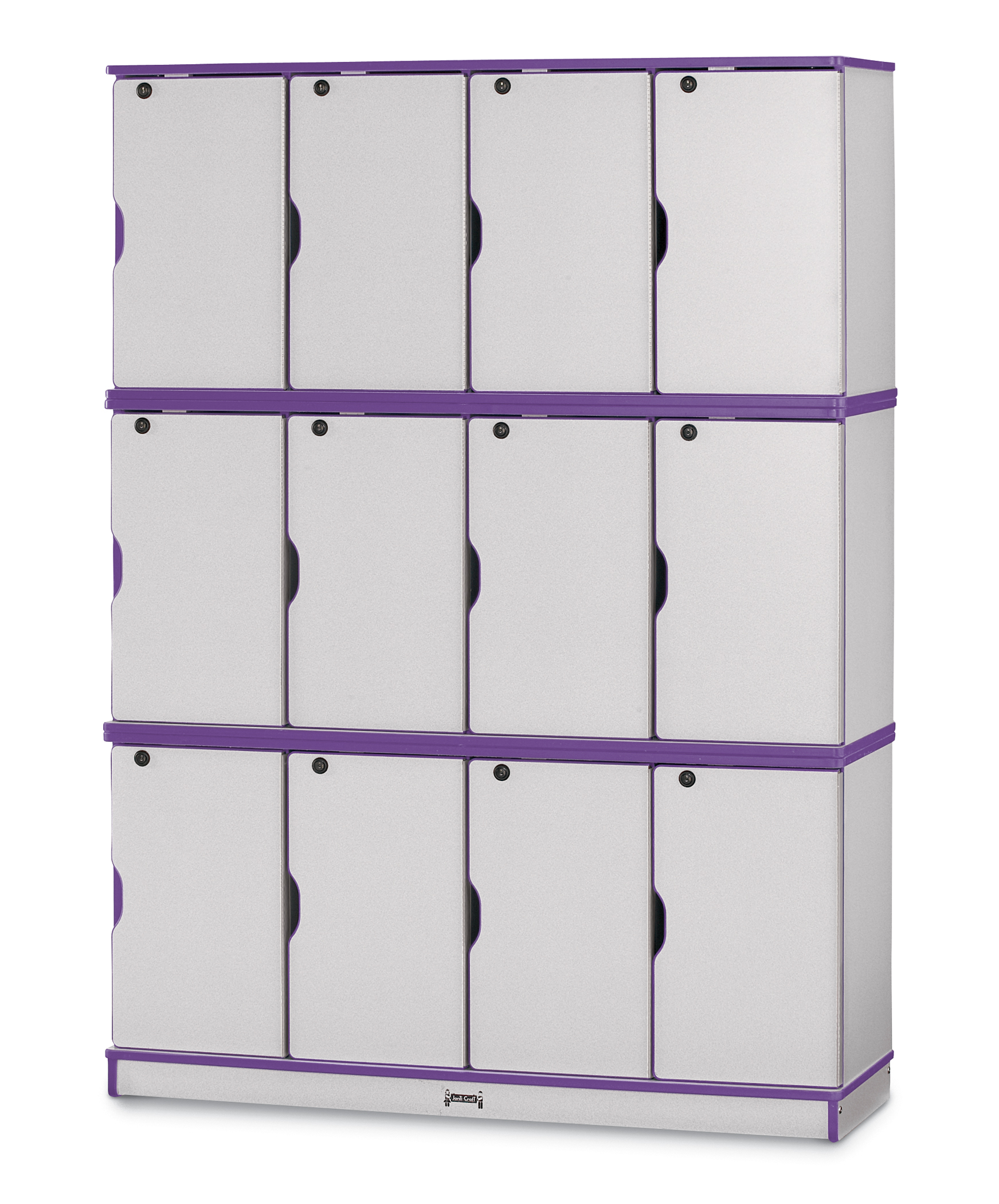 Rainbow Accents® Stacking Lockable Lockers - Triple Stack - Purple