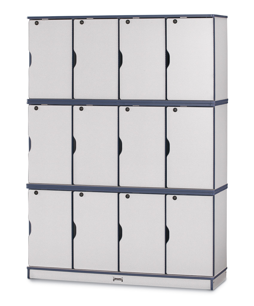 Rainbow Accents® Stacking Lockable Lockers - Triple Stack - Navy