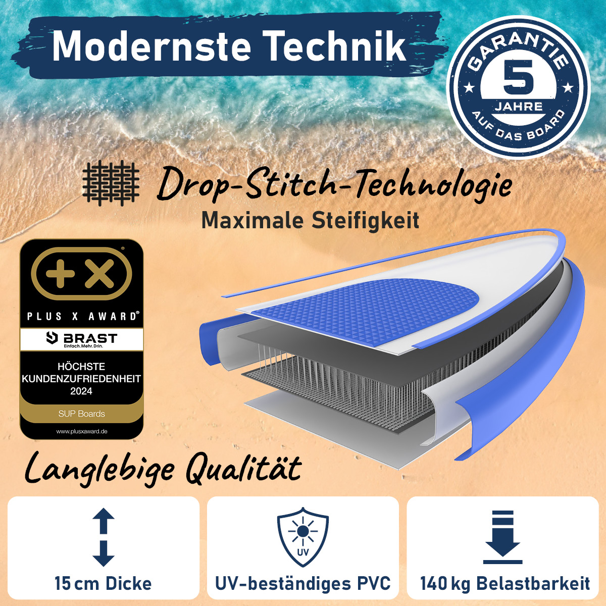 SUP Board aufblasbar TROPIC 320 Wave | brast24.de