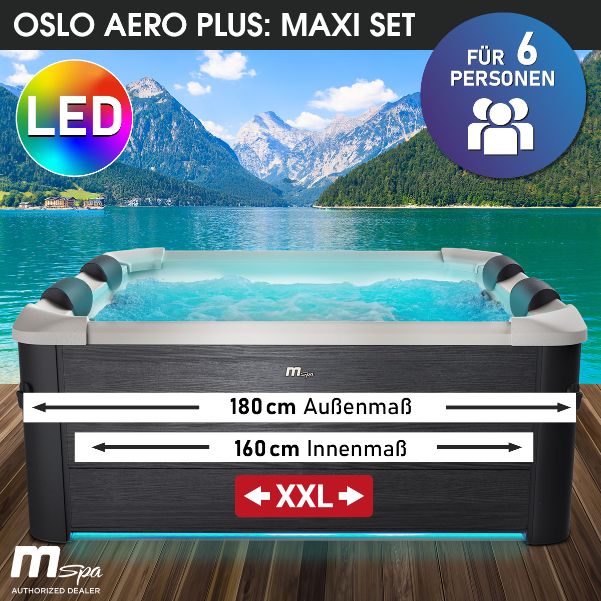 BRAST MSpa Whirlpool OSLO AERO PLUS Maxi Set 6 Personen | brast24.de