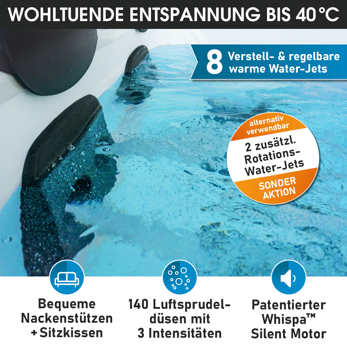 BRAST MSpa Whirlpool OSLO AERO PLUS Maxi Set 6 Personen | brast24.de