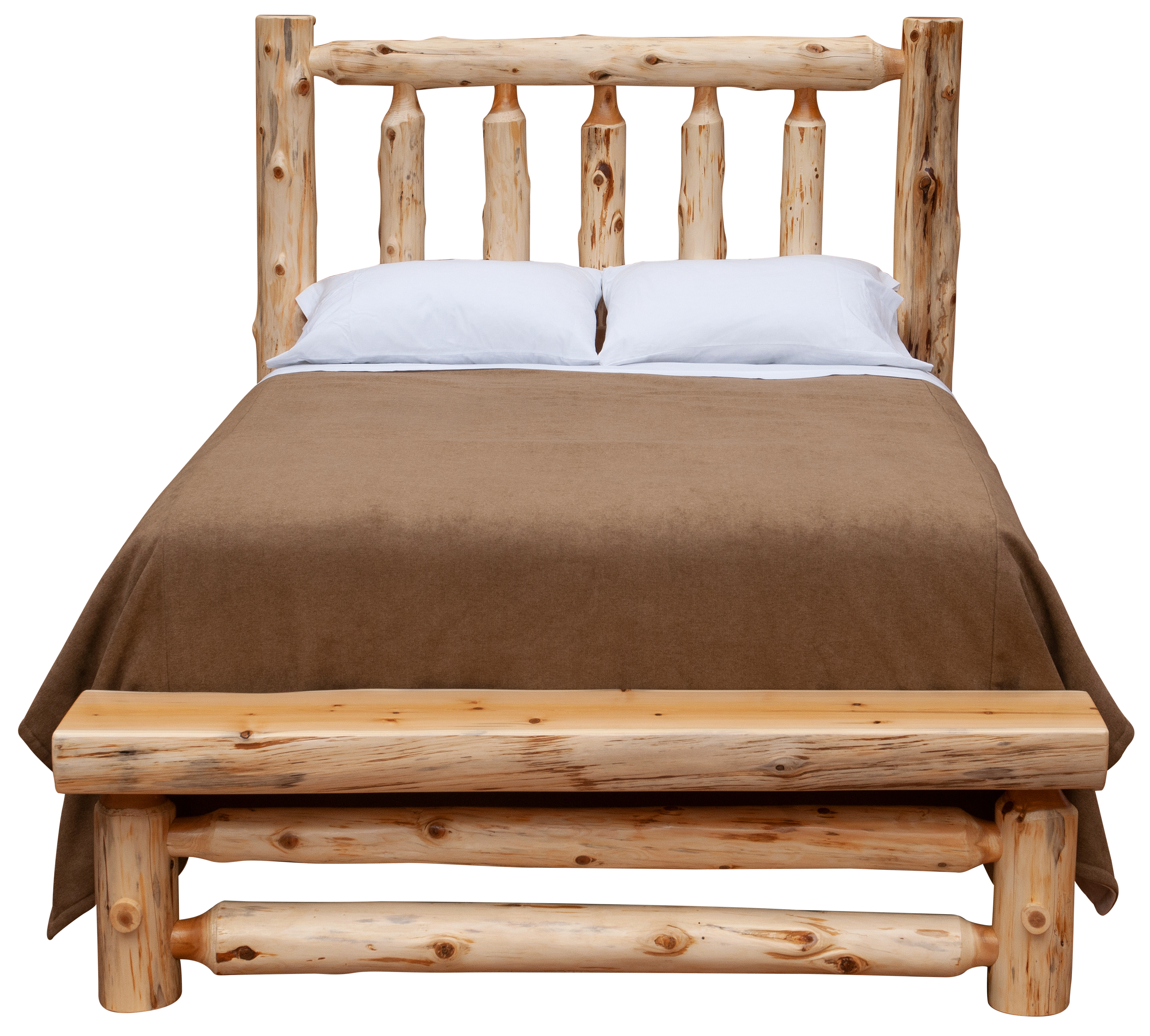 Cedar Log Footboard Bench - King - Natural - Gil's Furniture & Sleep Source