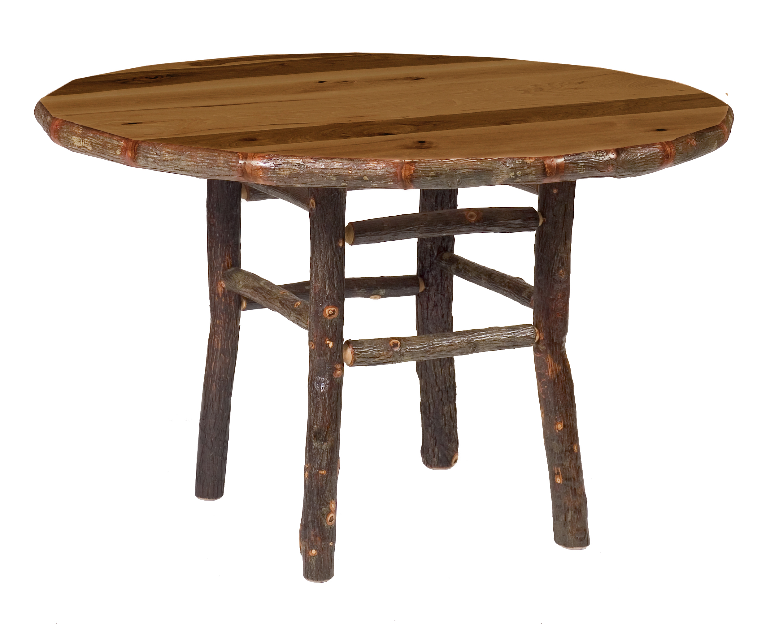 Hickory Log Round Dining Table - 48-inch - Cognac - Standard - Gil's ...