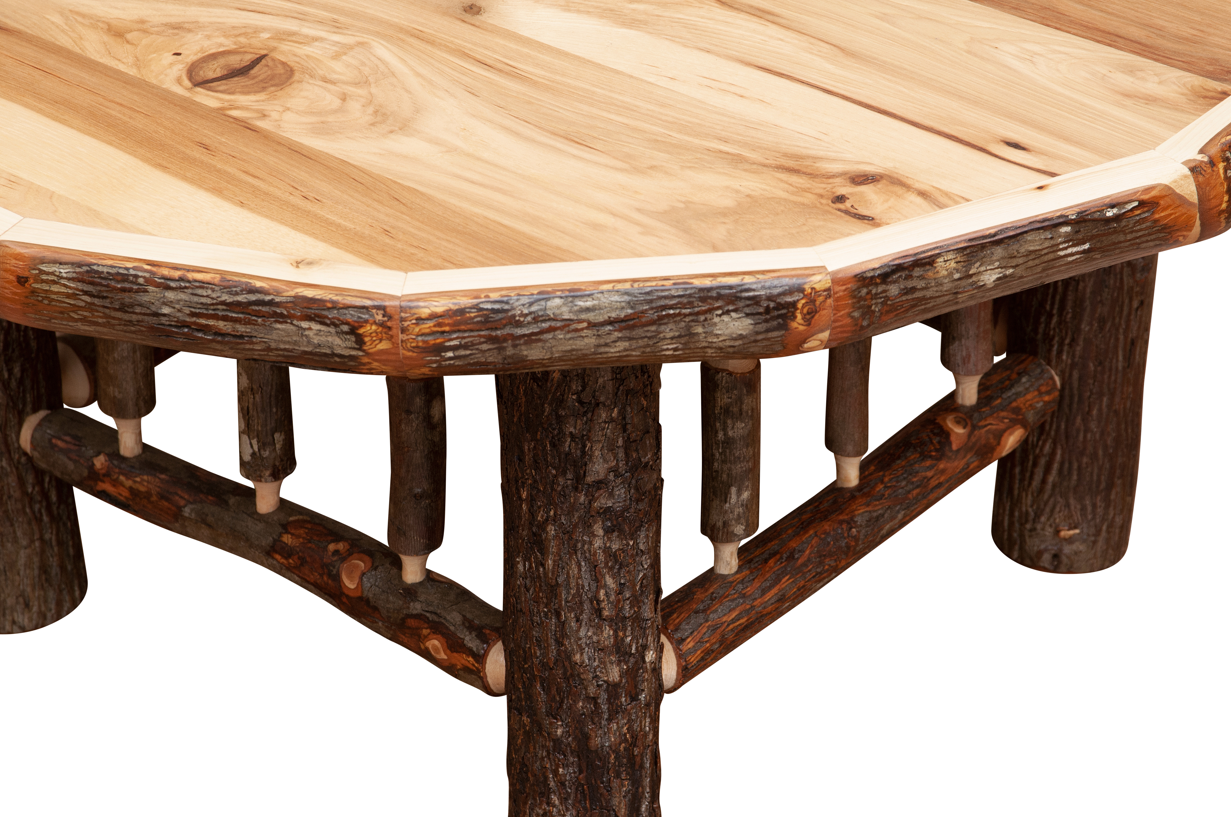 Hickory Log Circle Coffee Table - 42-inch - Natural - Armor - Gil's ...