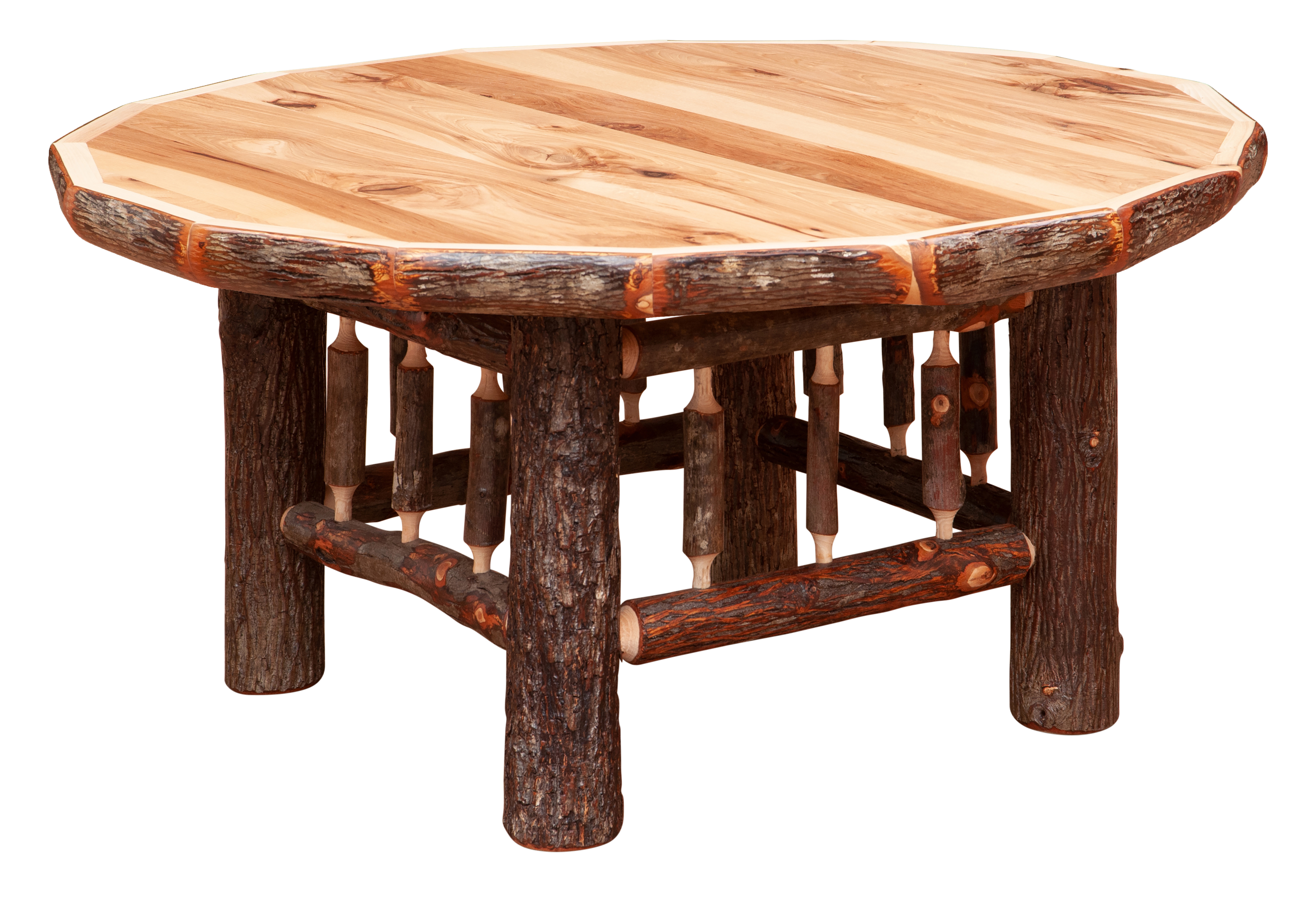 Hickory Log Circle Coffee Table - 36-inch - Natural - Armor - Gil's ...