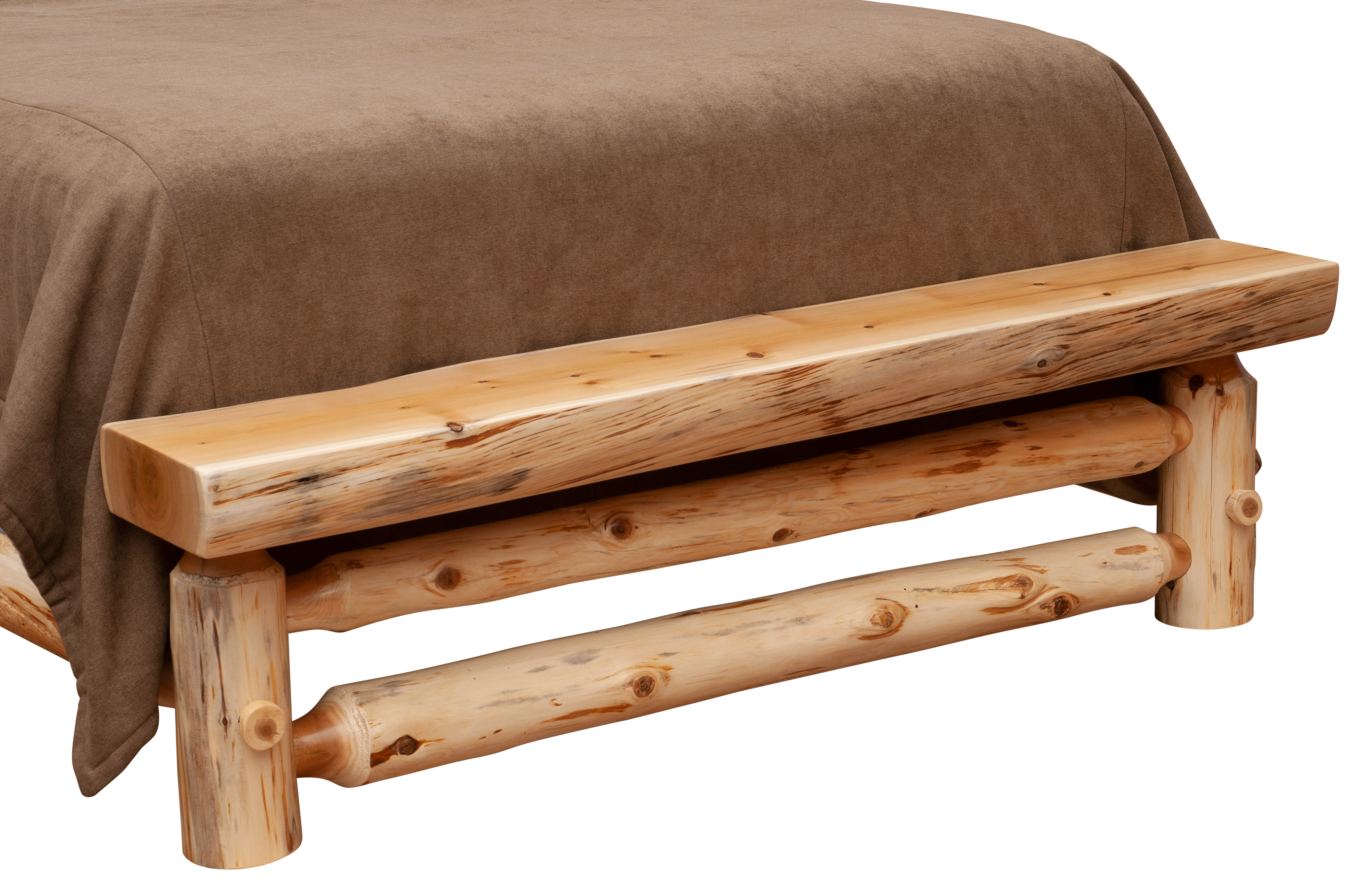 Cedar Log Footboard Bench - Queen - Coffee - Gil's Furniture & Sleep Source