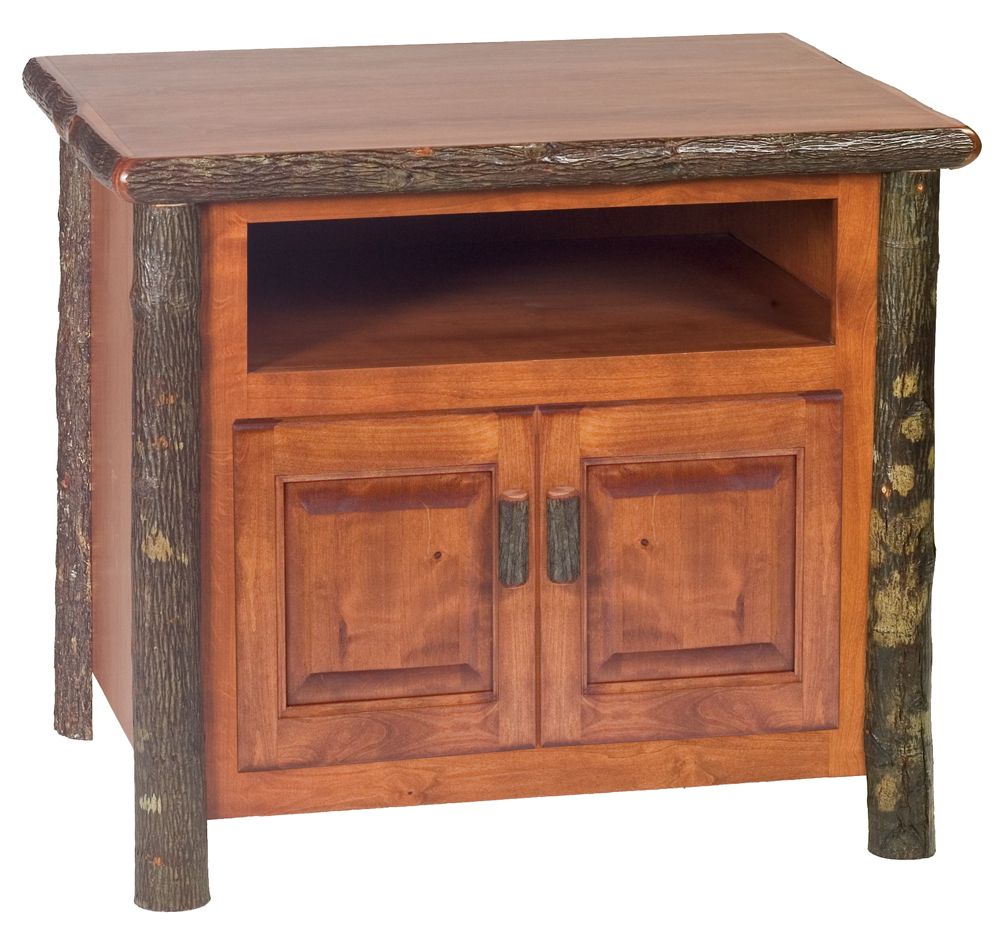 Hickory Log Television Stand - Cinnamon - Gil's Furniture & Sleep Source