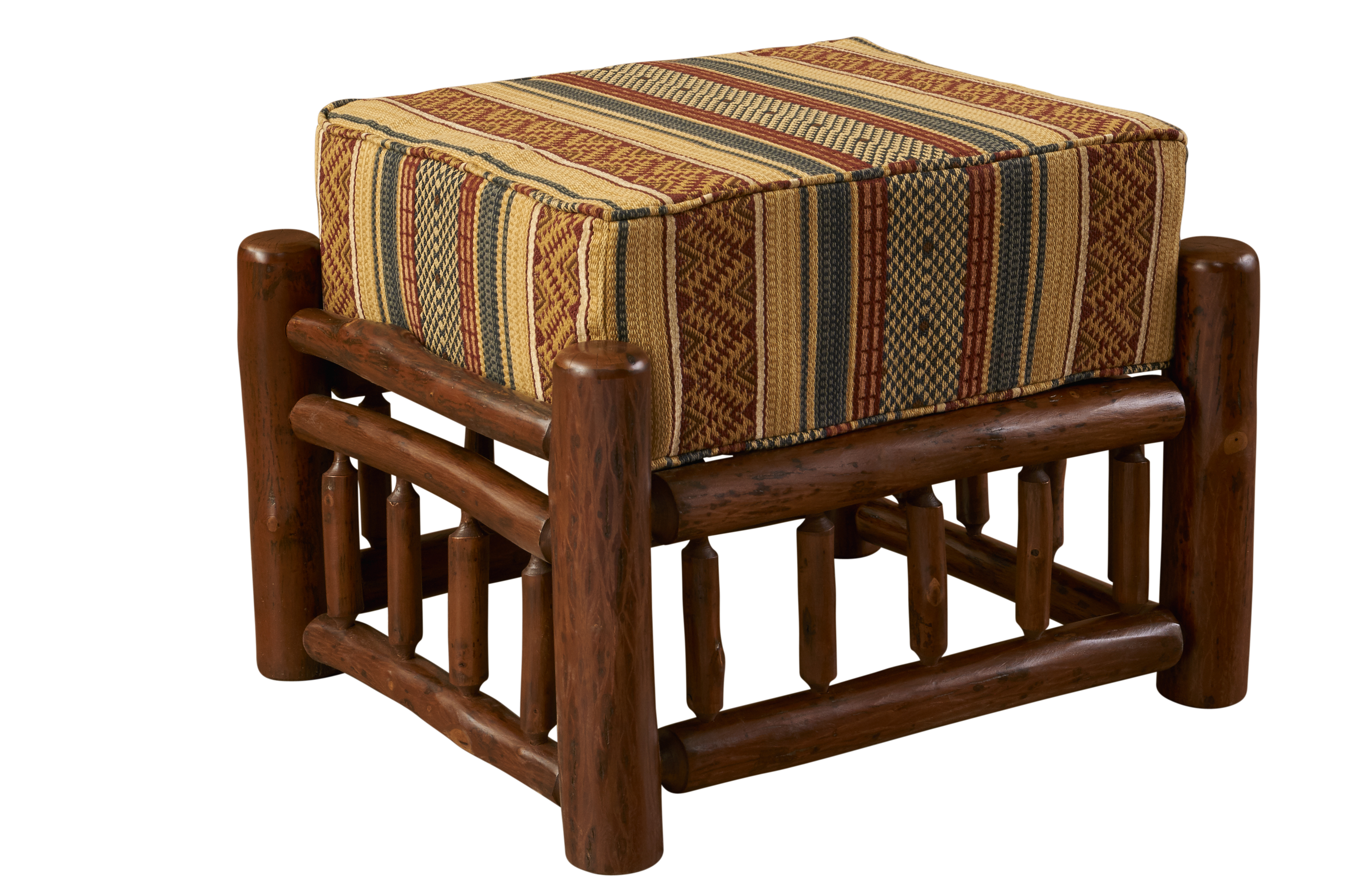 Hickory Log Chesapeake Ottoman - Upgrade Fabric - Gil's Furniture ...