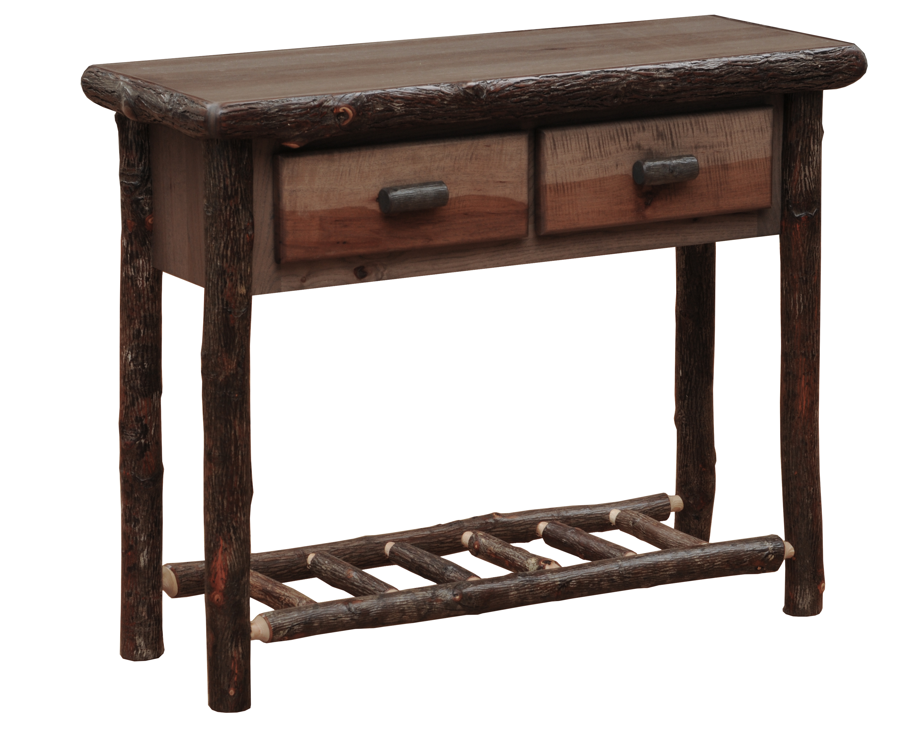 Hickory Two Drawer Sofa Table - Cinnamon - Gil's Furniture & Sleep Source