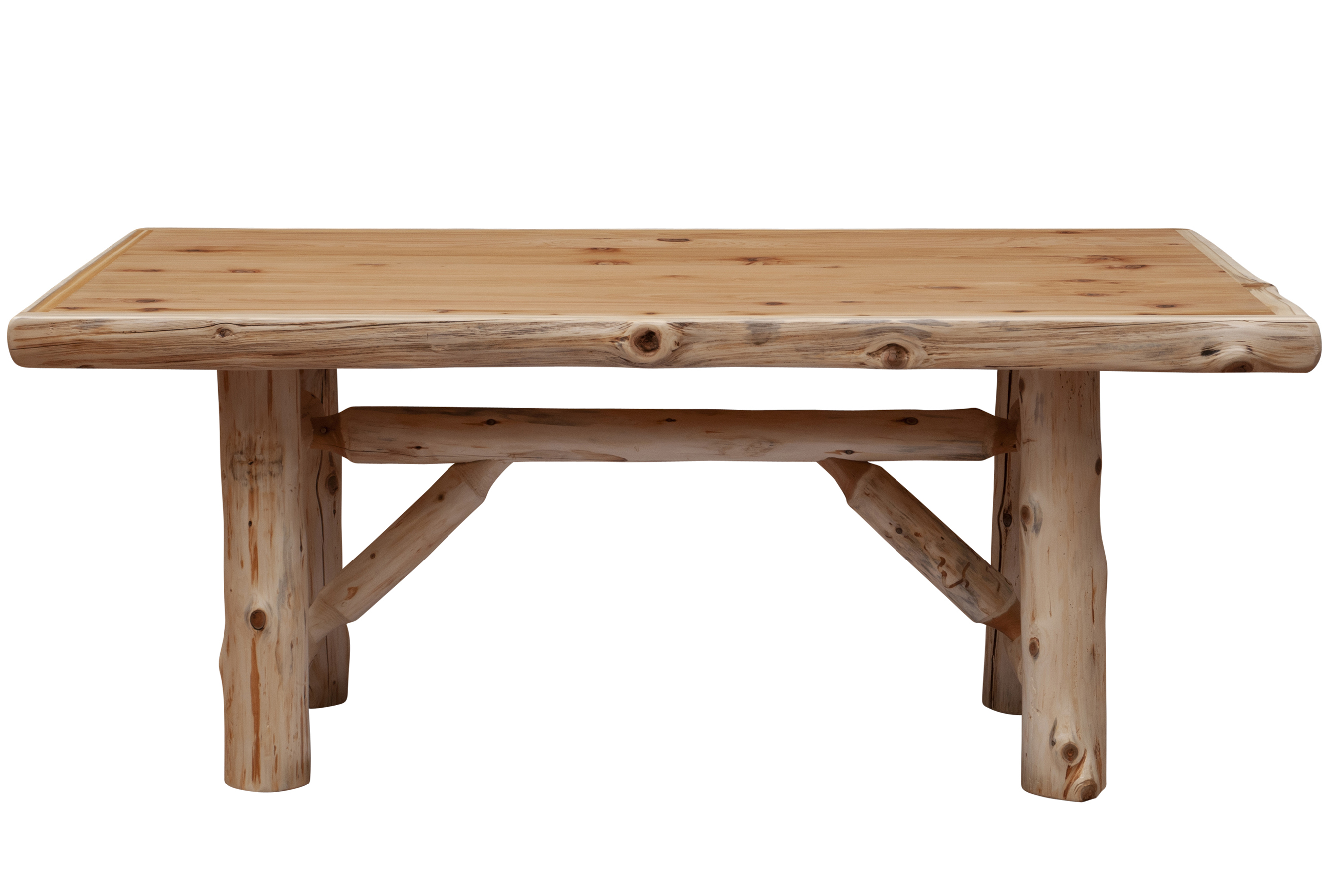 Cedar Log Trestle Table - 5 Foot - Armor - Coffee - Gil's Furniture ...