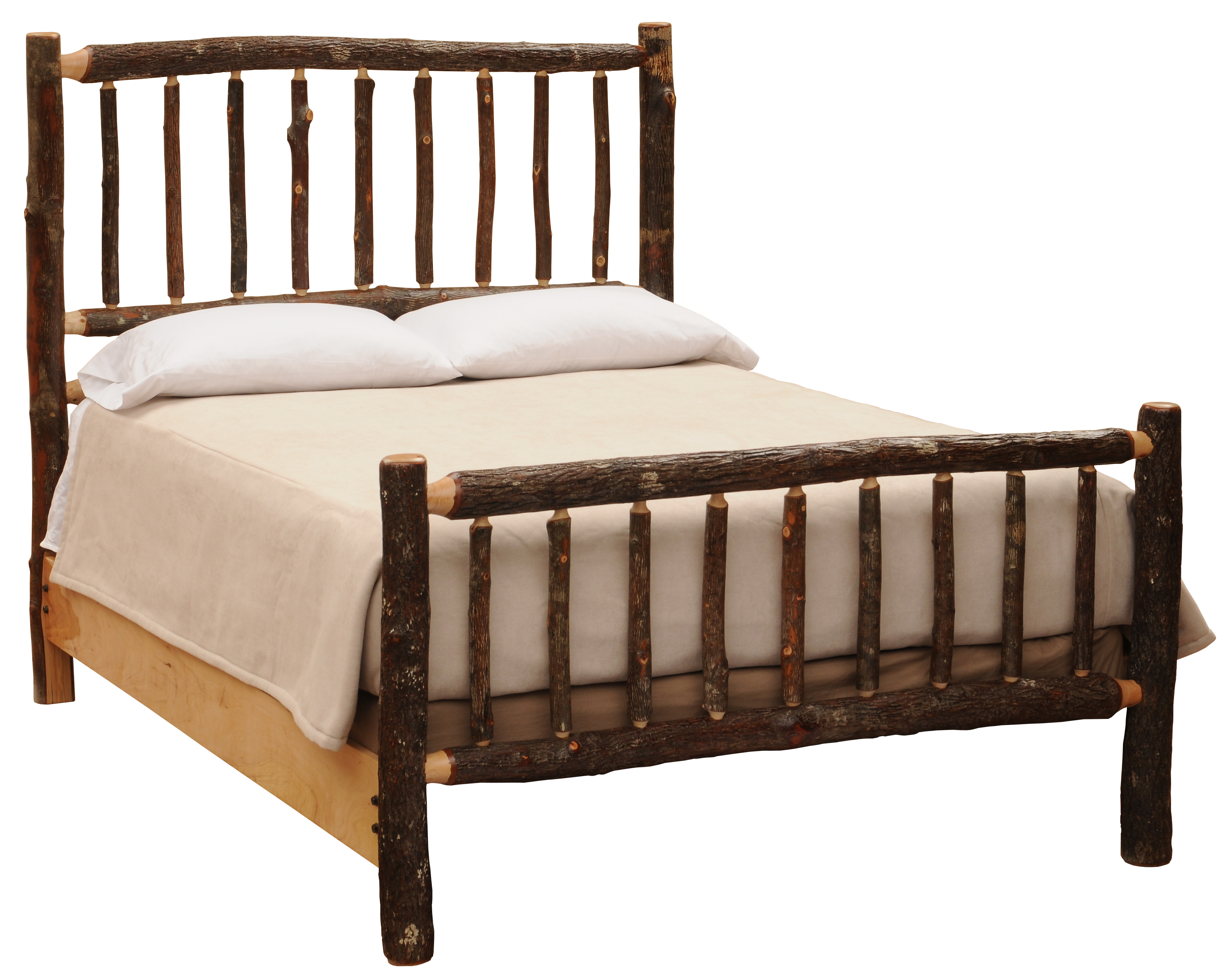 Hickory Log Traditional Bed - Single - Natural - Gil's Furniture ...