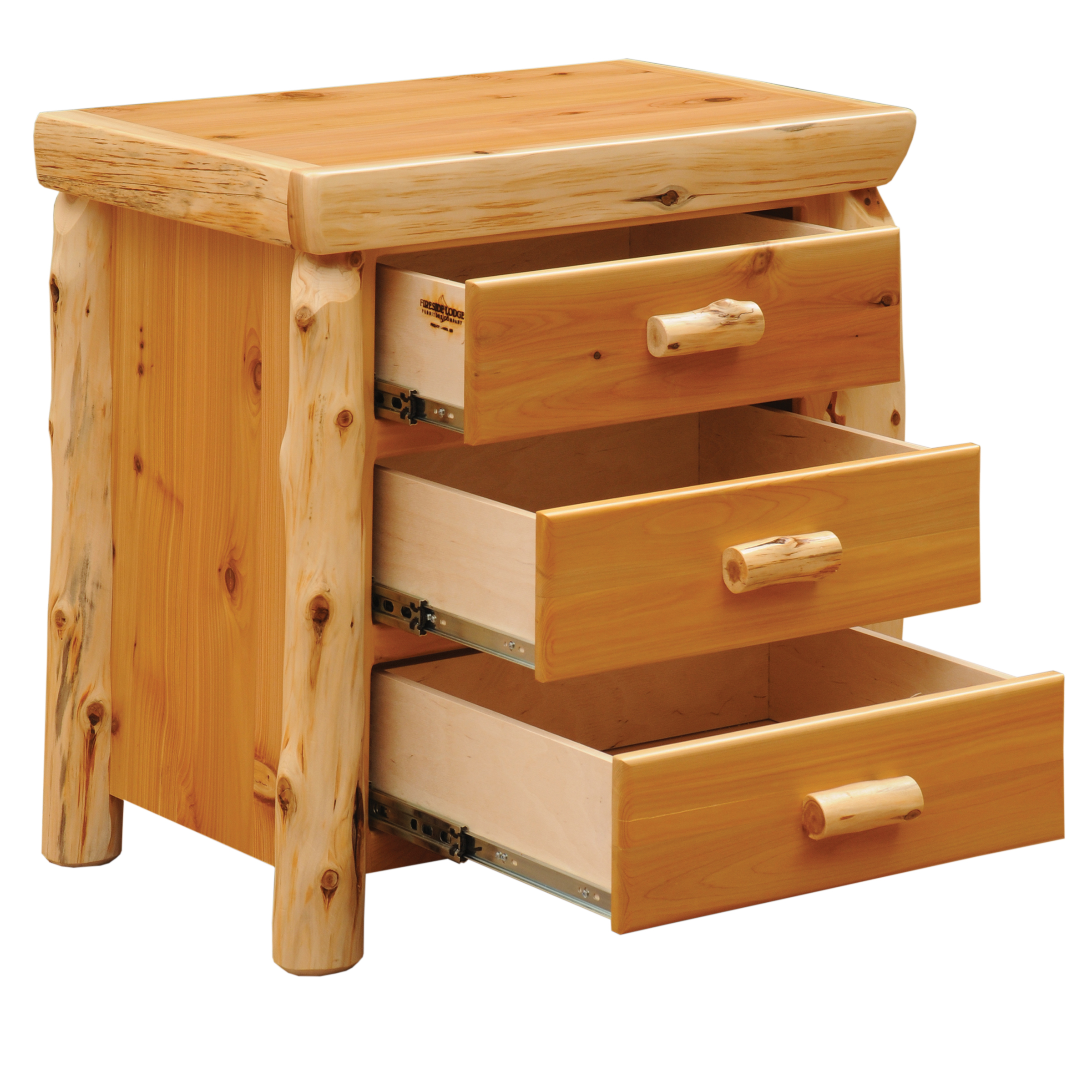 Cedar Log XL Three Drawer Nightstand - Coffee - Gil's Furniture & Sleep ...
