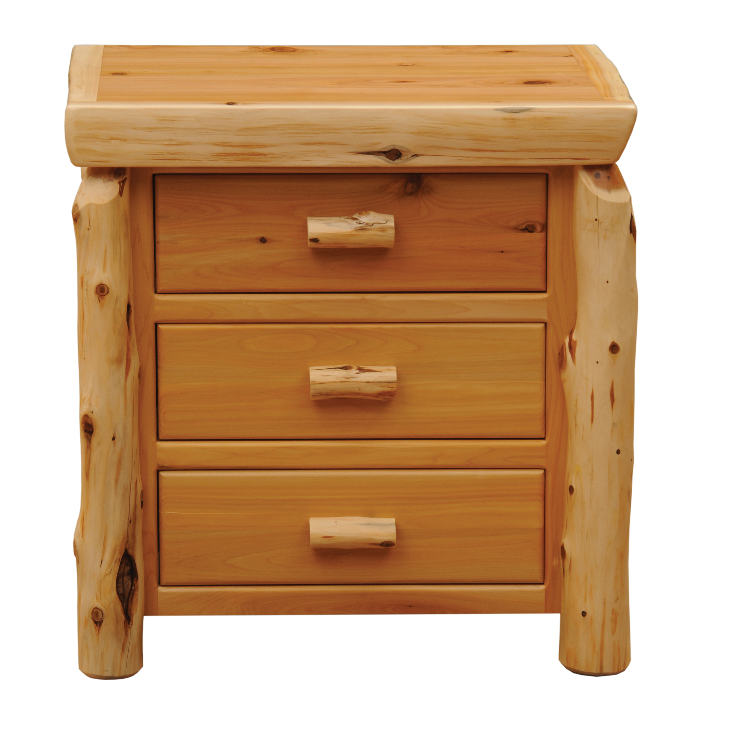 Cedar Log XL Three Drawer Nightstand - Coffee - Gil's Furniture & Sleep ...