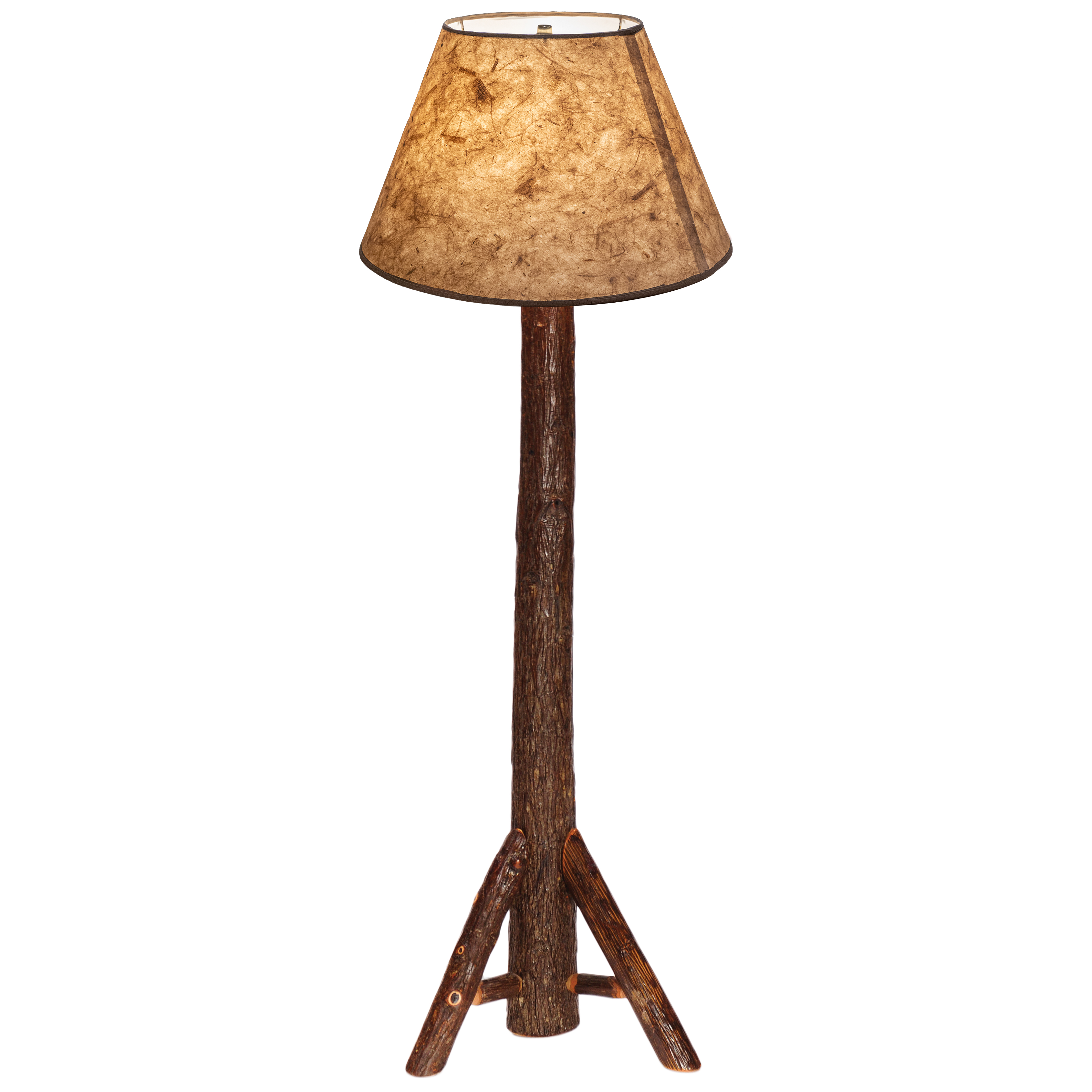 Hickory Log Floor Lamp without Lamp Shade - Natural - Gil's Furniture ...