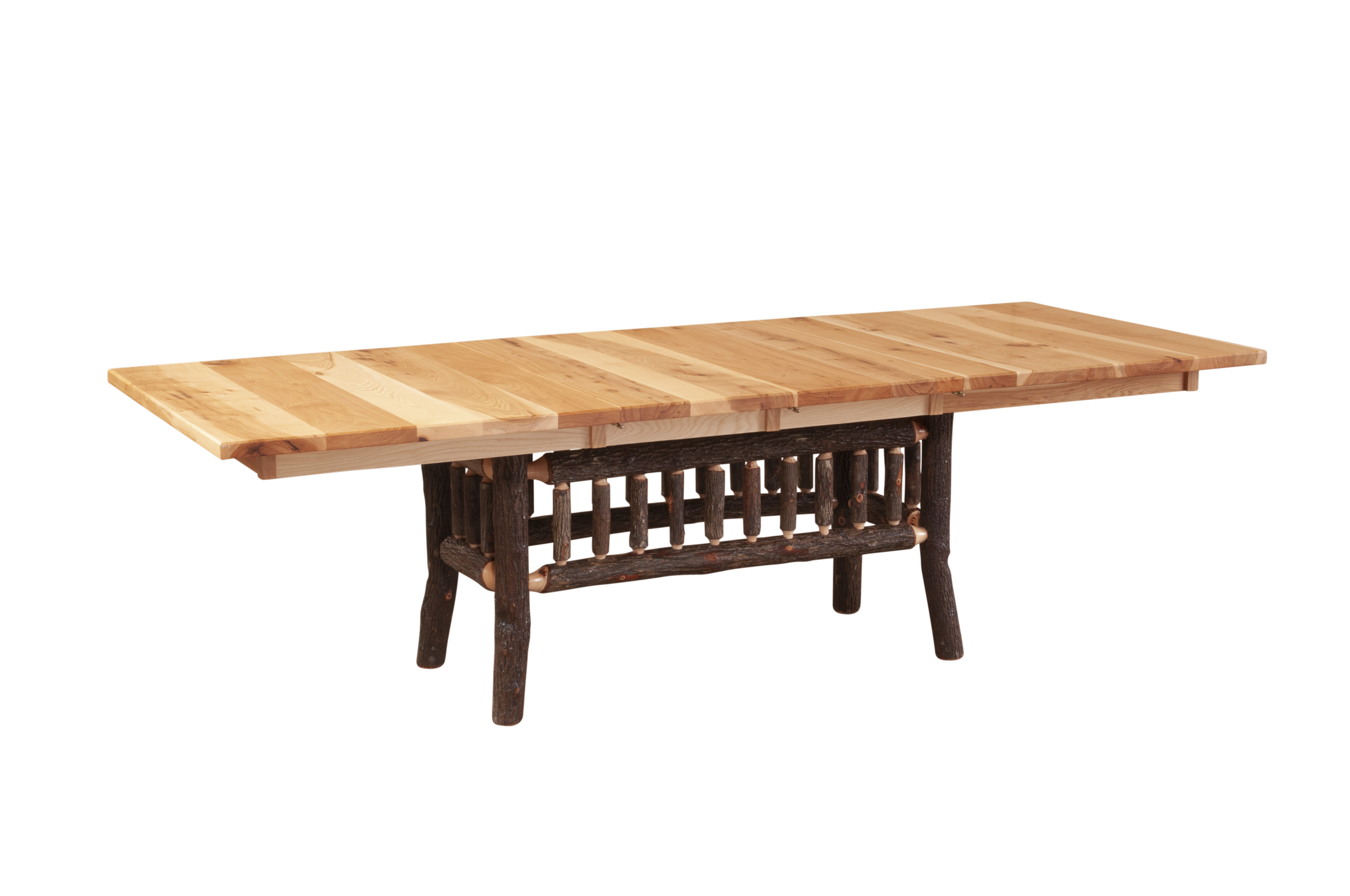 Hickory Log Extension Dining Table - Natural - Gil's Furniture & Sleep ...