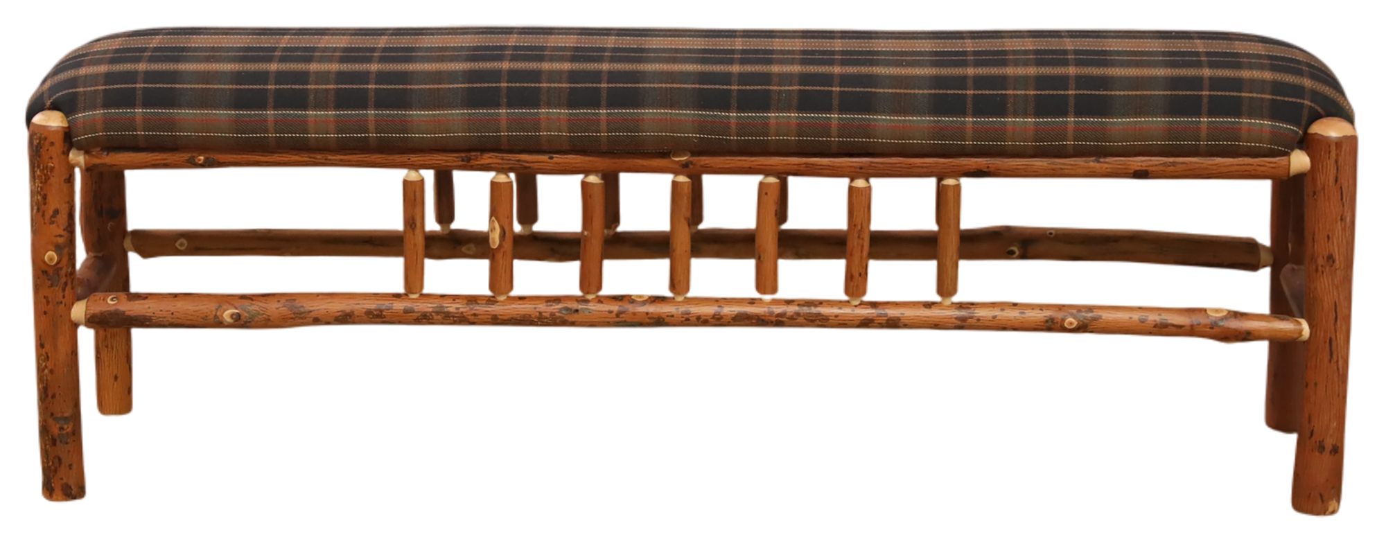 Hickory Log 6-foot Bench - Upholstered Seat - Upgrade - Gil's Furniture ...