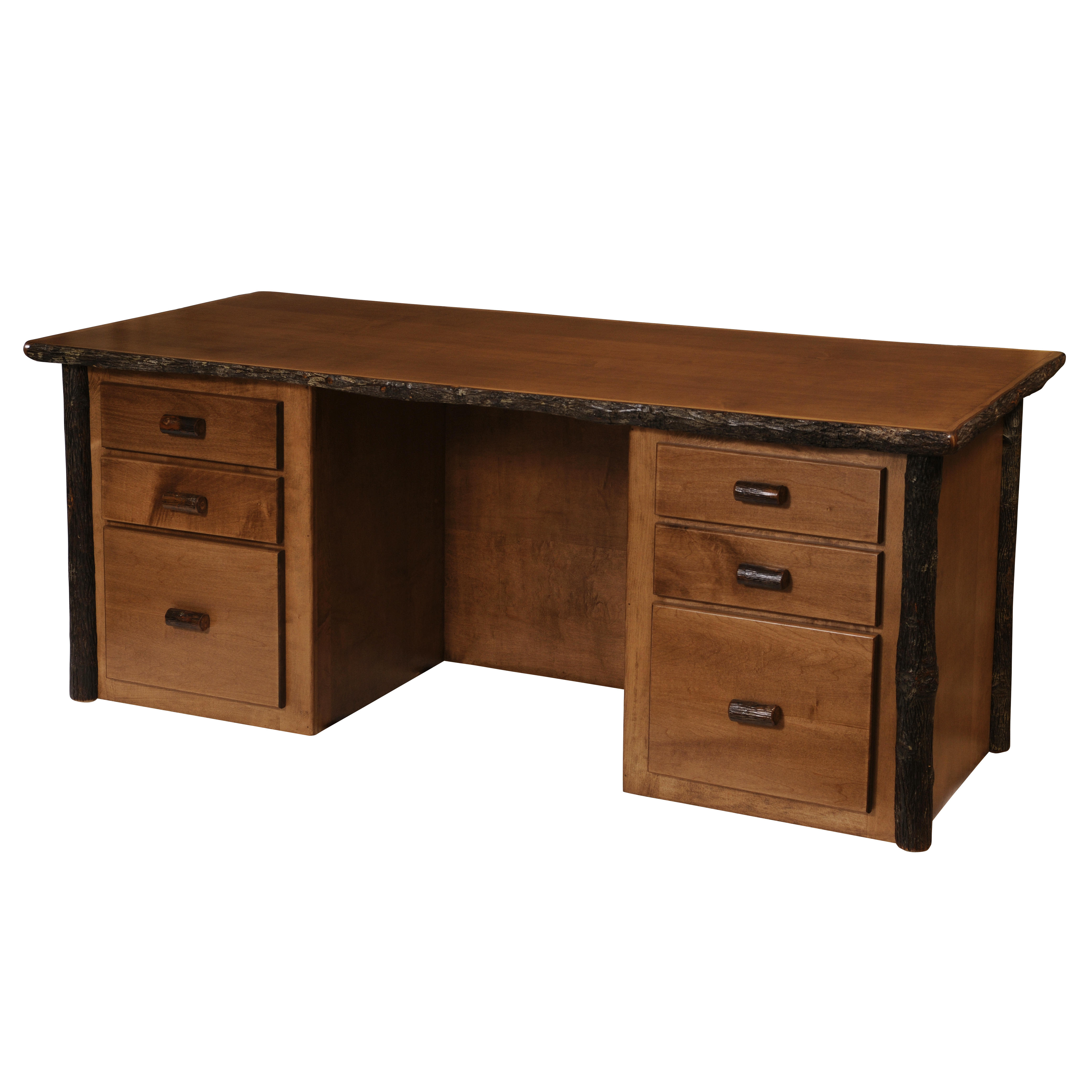 Hickory Log Executive Desk - Natural - Armor - Gil's Furniture & Sleep ...