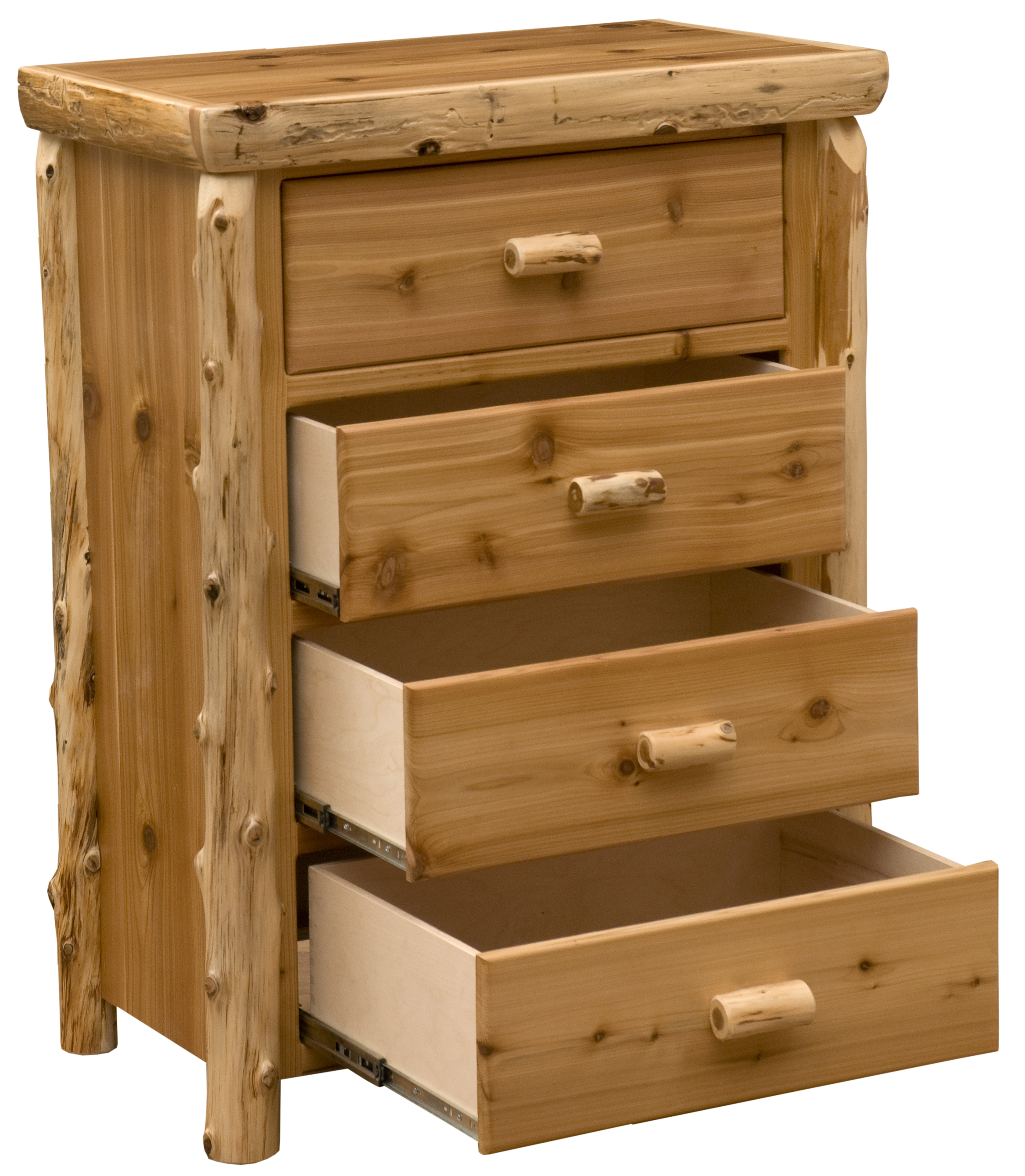 Cedar Log Four Drawer Chest - Natural - Standard Line - Gil's Furniture ...