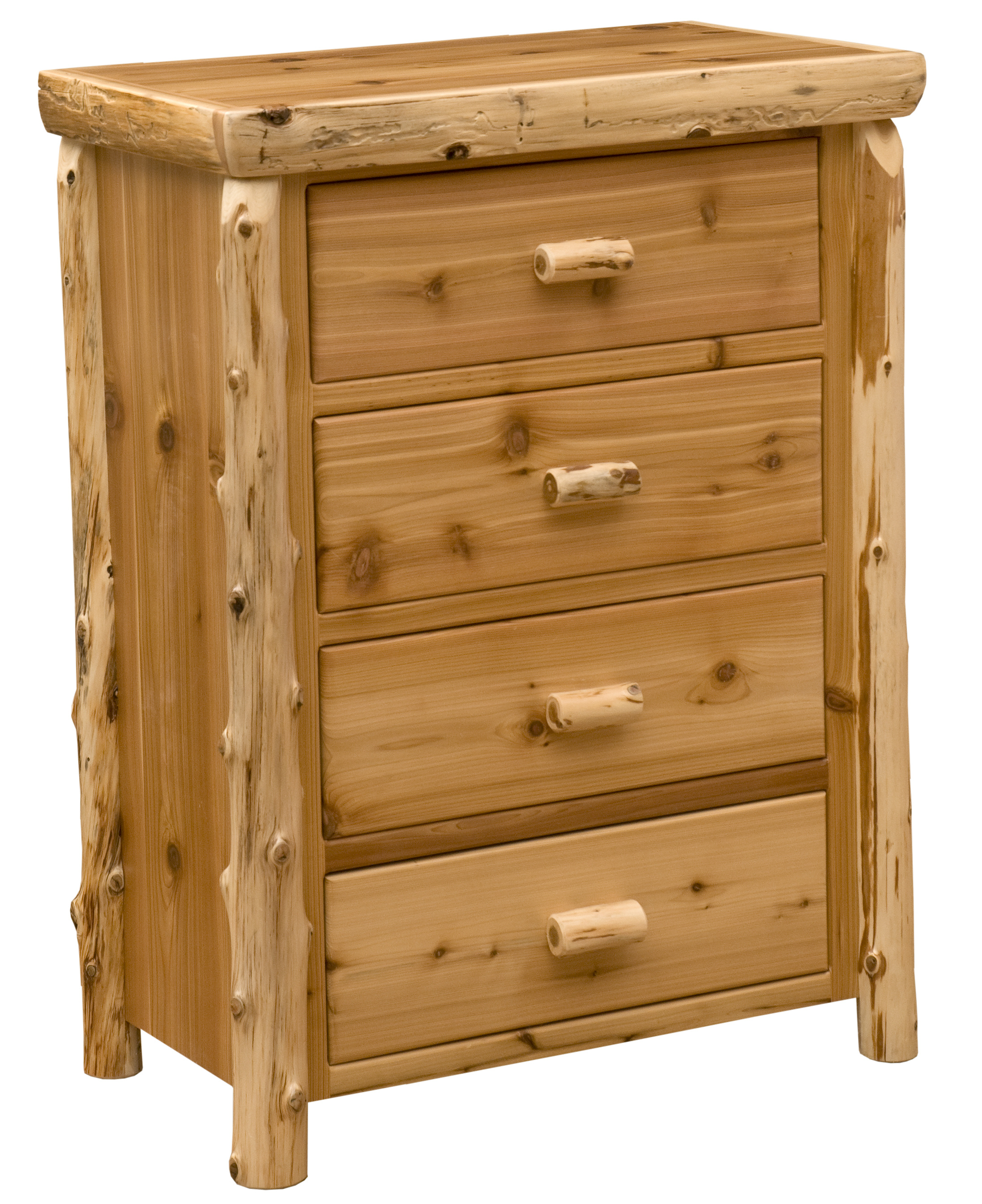 Cedar Log Four Drawer Chest - Natural - Standard Line - Gil's Furniture ...