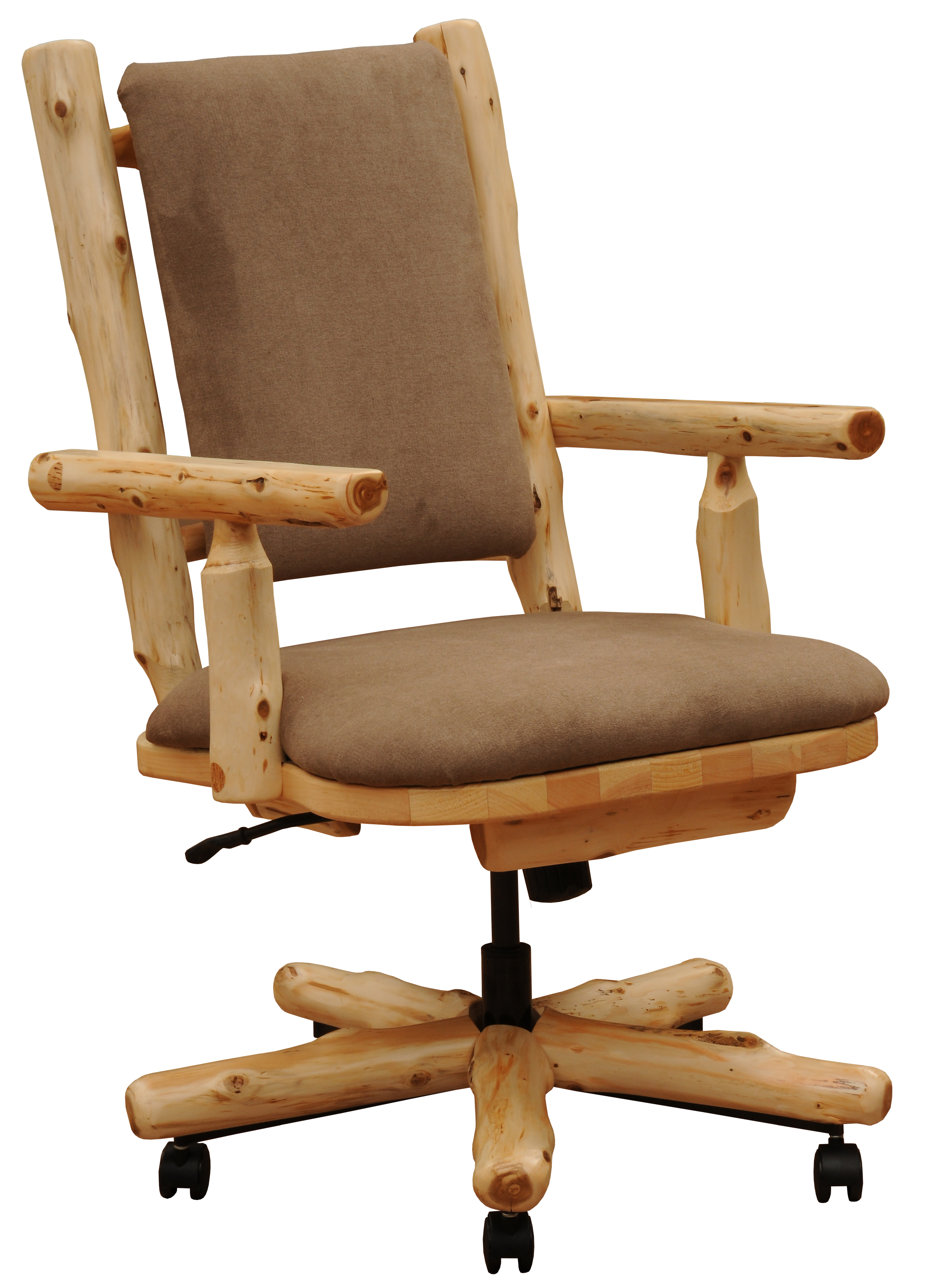 Cedar Log Upholstered Executive Chair - Coffee - Upgrade - Gil's ...