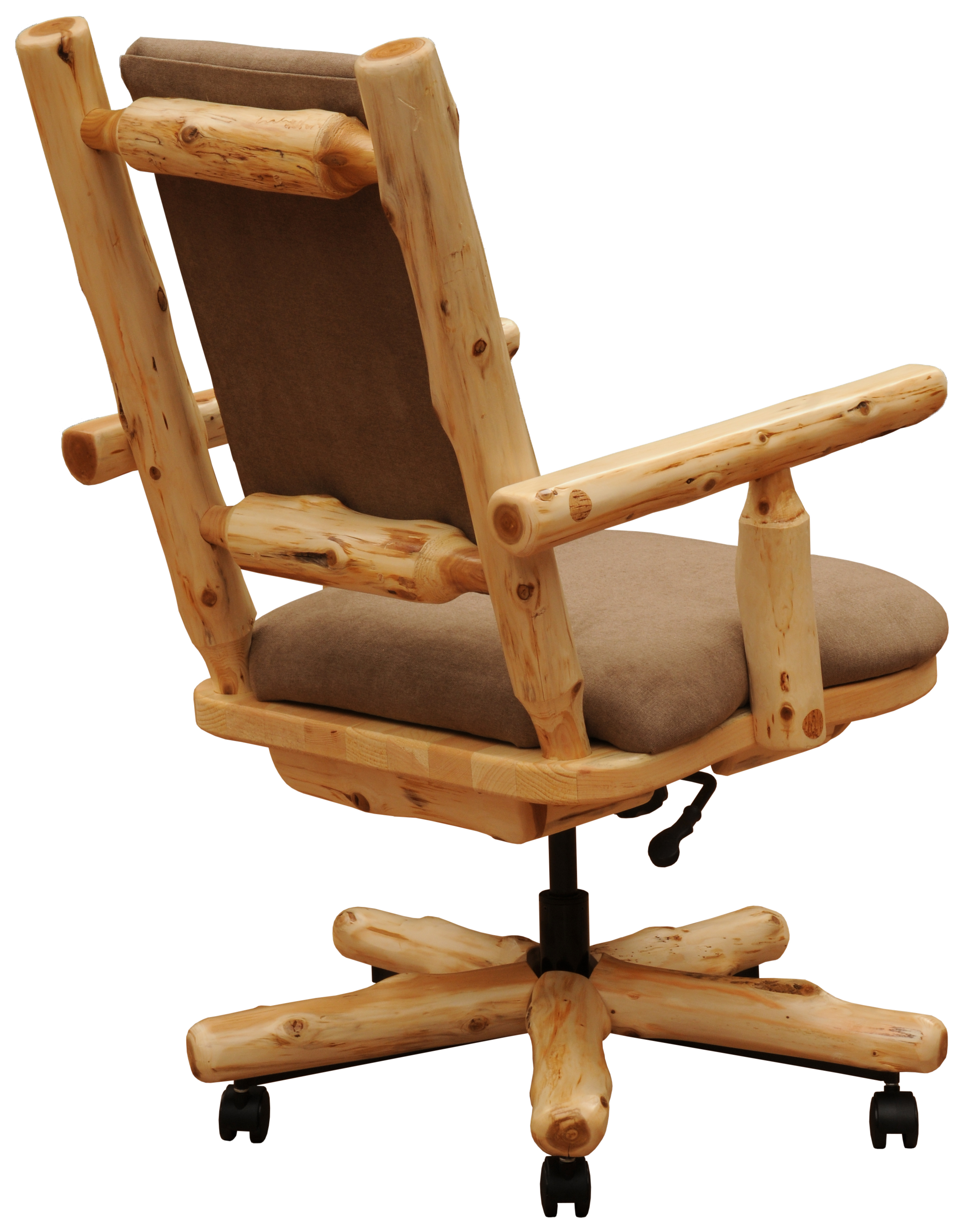 Cedar Log Upholstered Executive Chair - Coffee - Upgrade - Gil's ...