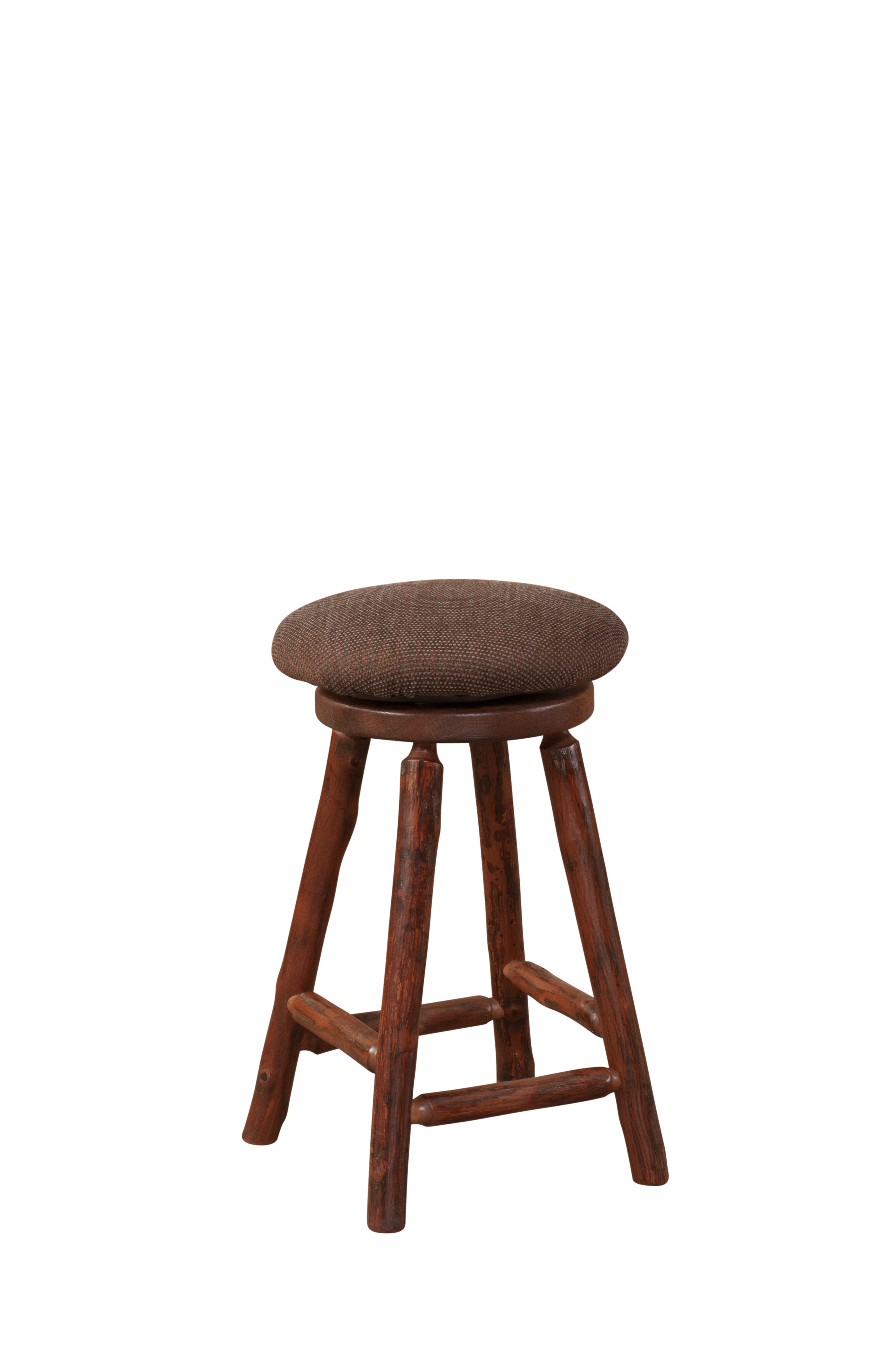 Hickory Log Swivel Counter Stool - Upholstered Seat - Standard - Gil's ...